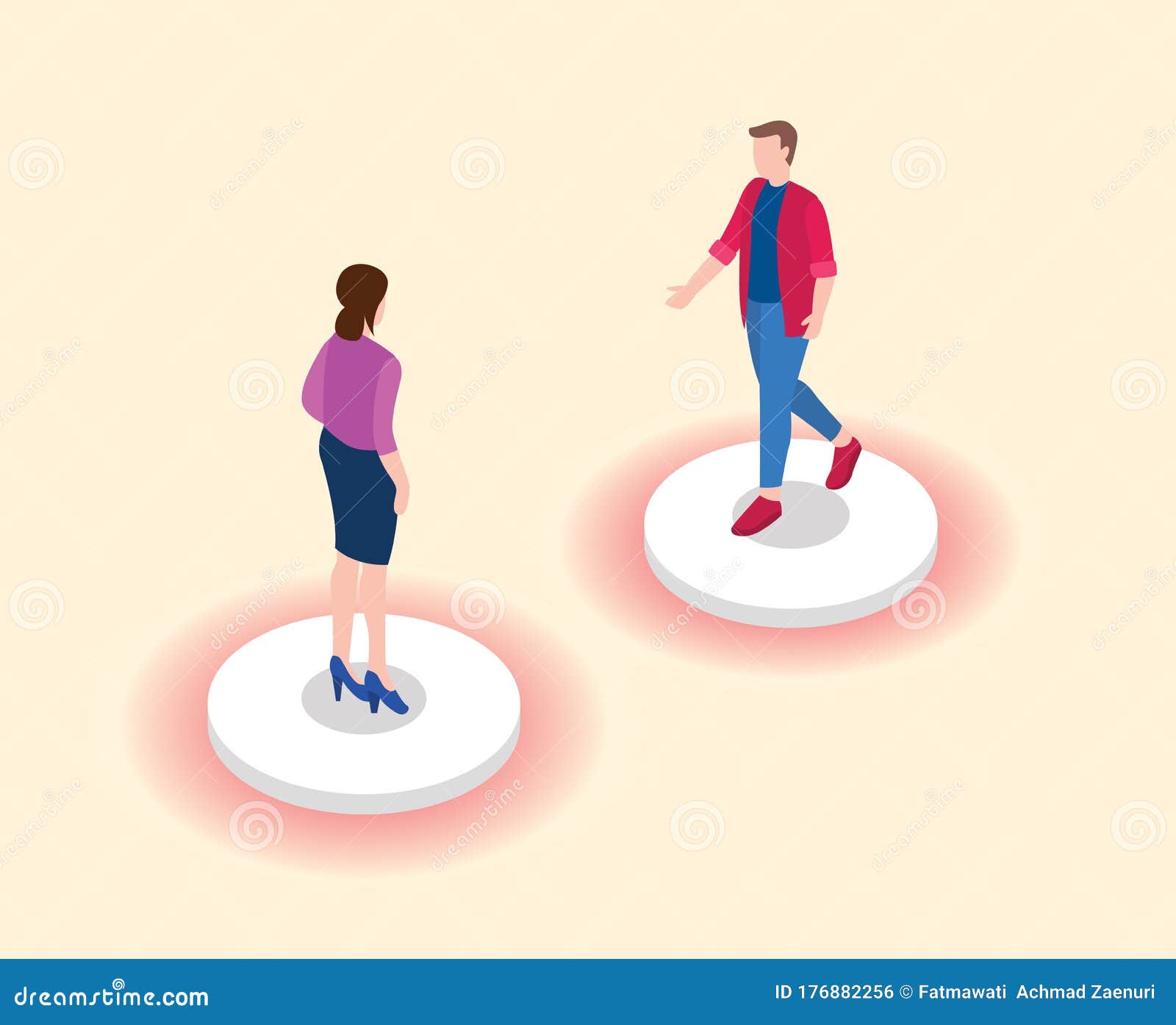 Social Distancing or Physical Distance Concept with Two People Keep ... Social Distancing or Physical Distance Concept with Two People Keep ...