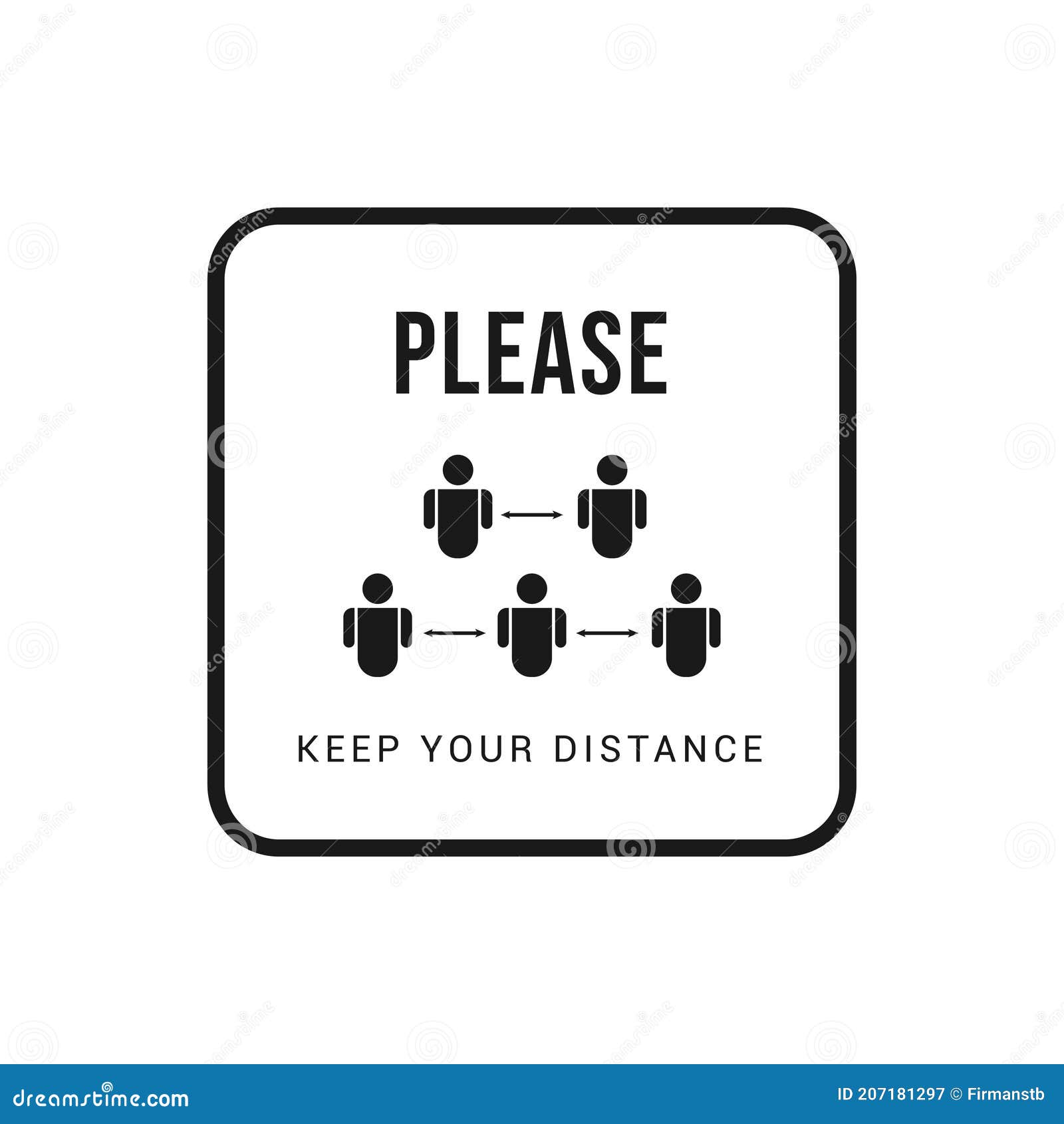 Social Distancing, Physical Distancing Icon Logo Vector Design Template ...