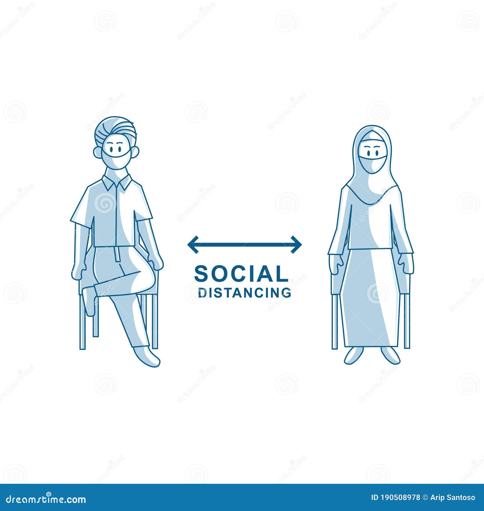 Social Distancing Physical Distancing Sitting in a Public Chair Stock ...