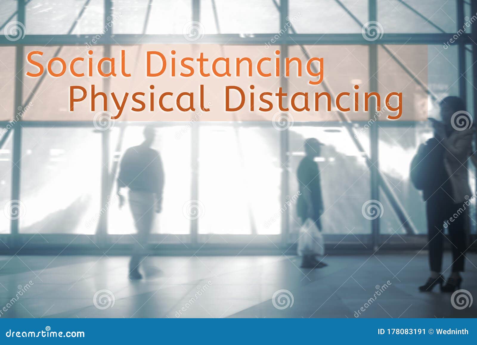 Social Distancing ,and Physical Distancing Space for Safety Stock Image ...