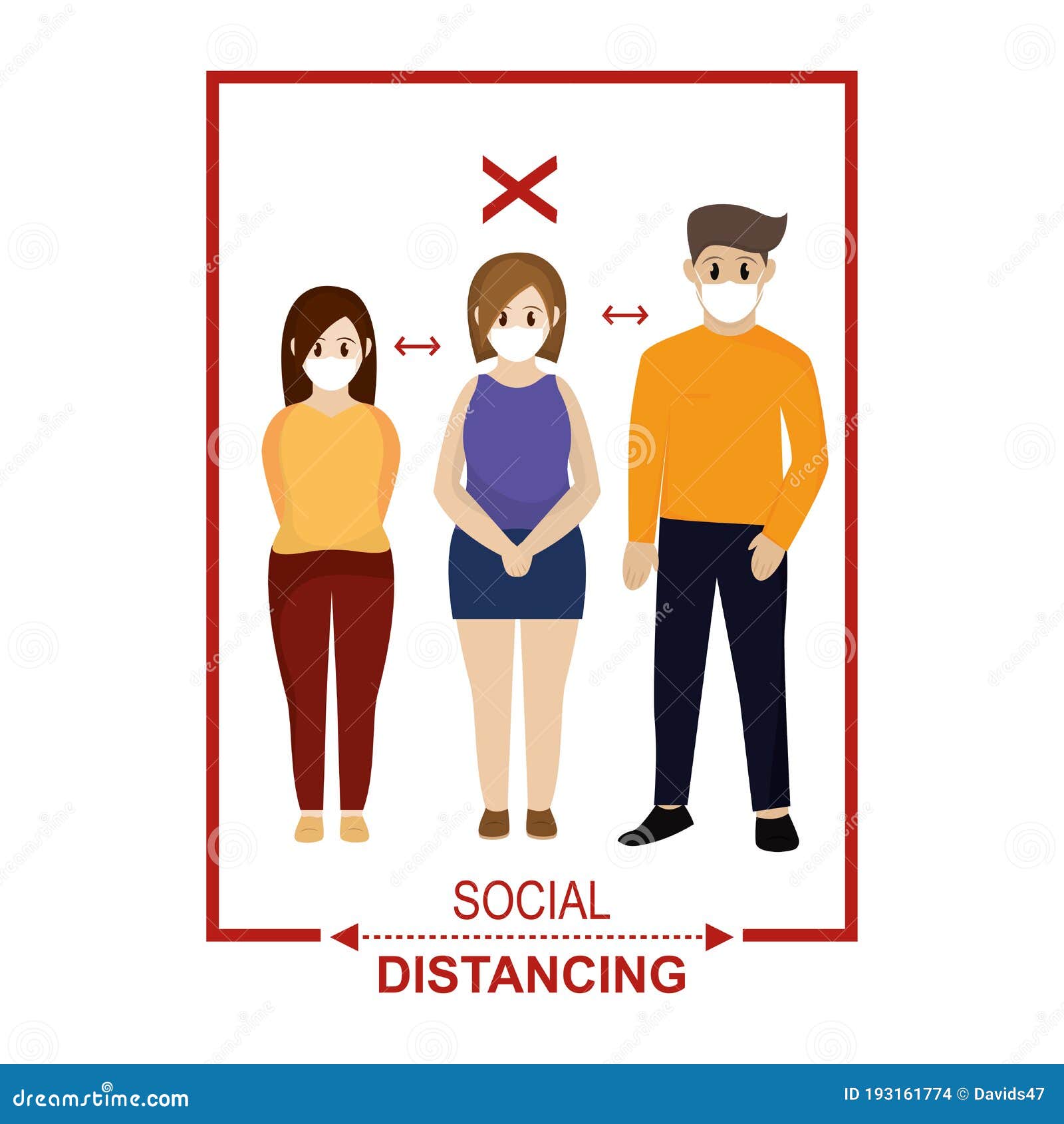 Social distancing poster stock vector. Illustration of covid19 - 193161774