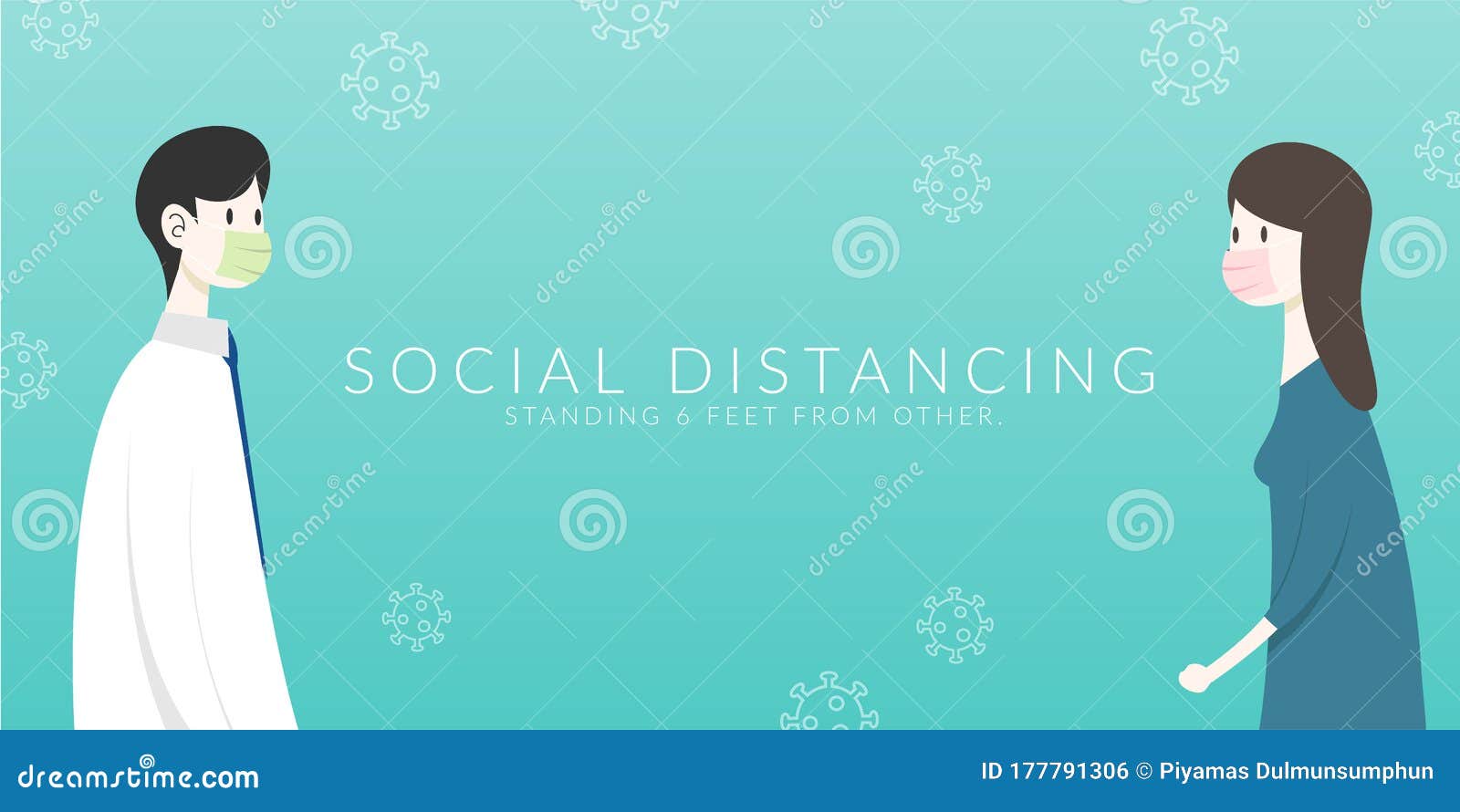 Social Distancing. Two People Keep Spaced between Each Other for ...