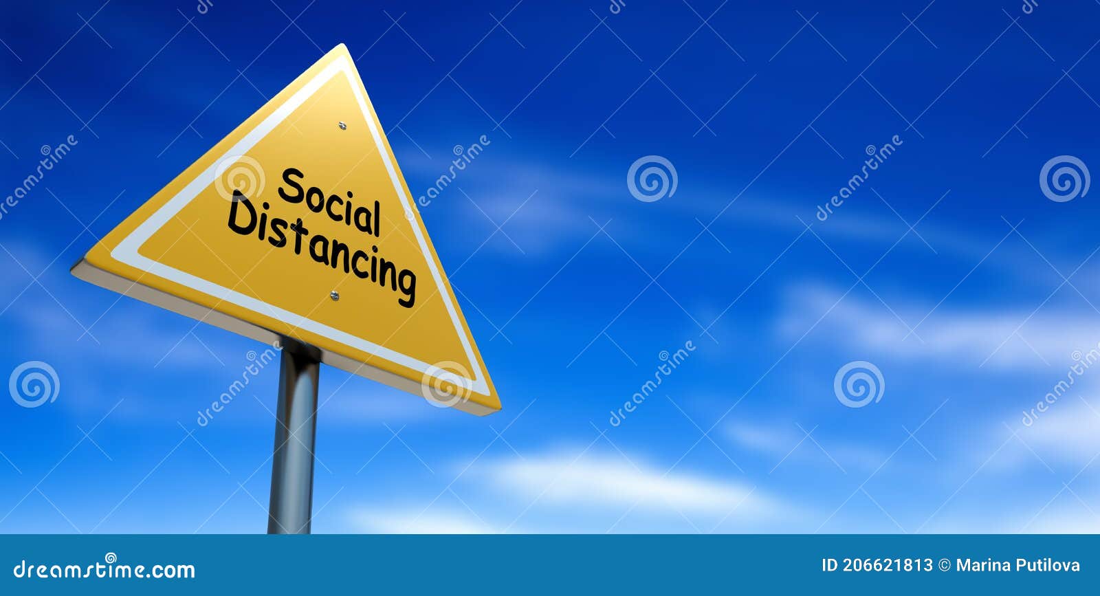 Social Distancing Yellow Road Sign Stock Image - Image of signpost ...