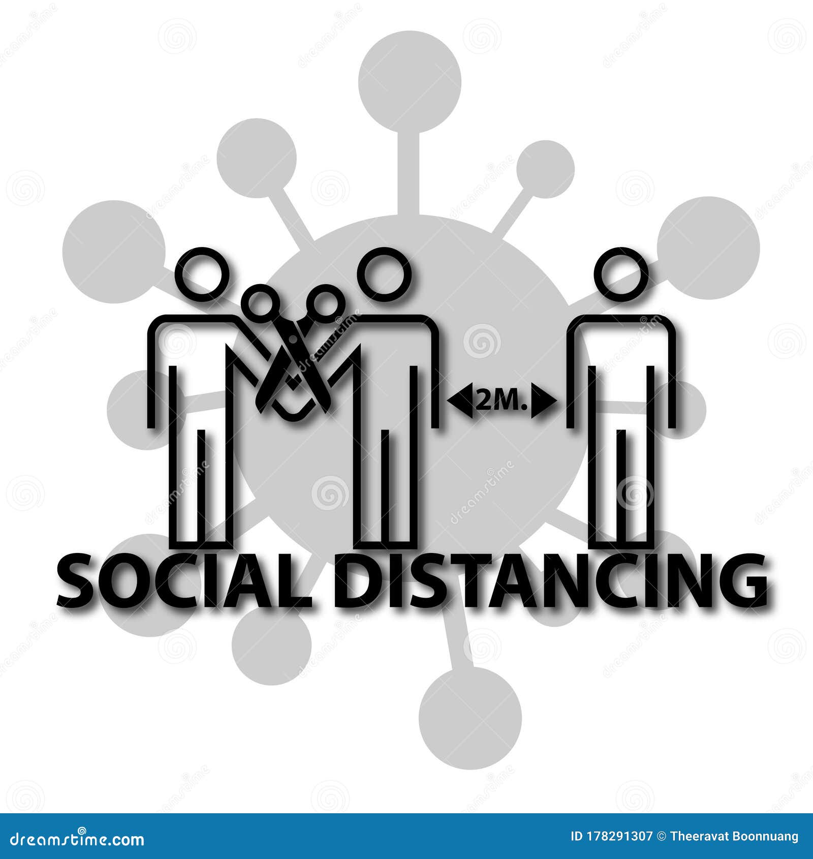 SOCIAL DISTANCING for YOURSELF and FAMILY Stock Illustration ...