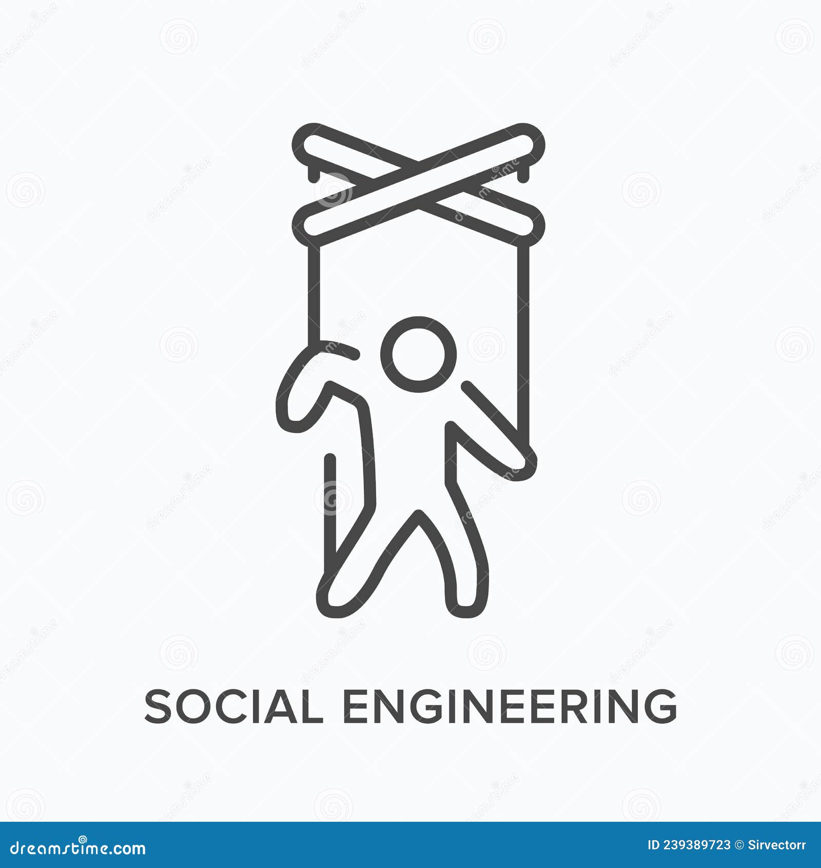 Social Engineering Flat Line Icon. Vector Outline Illustration of ...