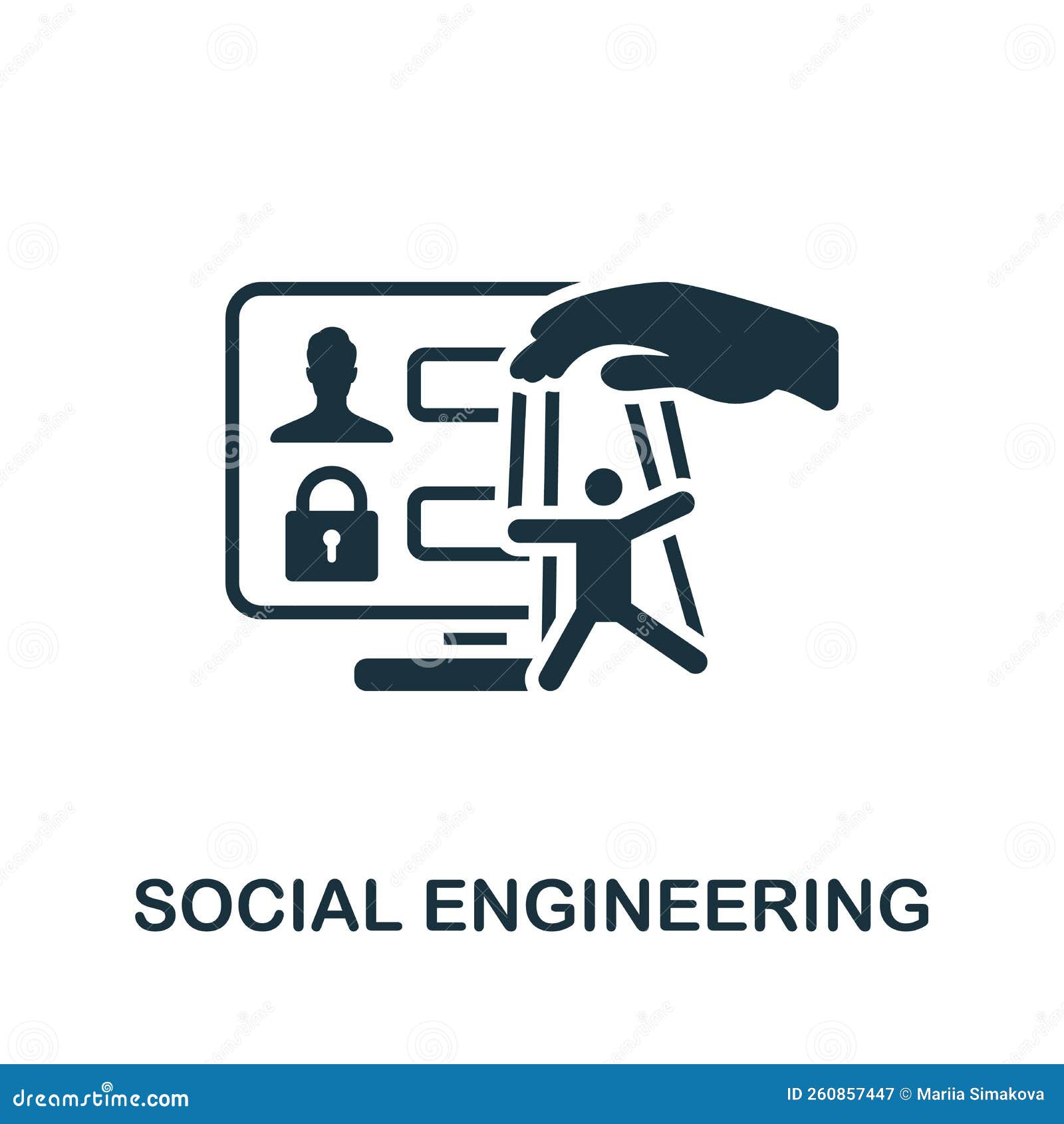 Social Engineering Icon. Monochrome Simple Cyber Security Icon for ...