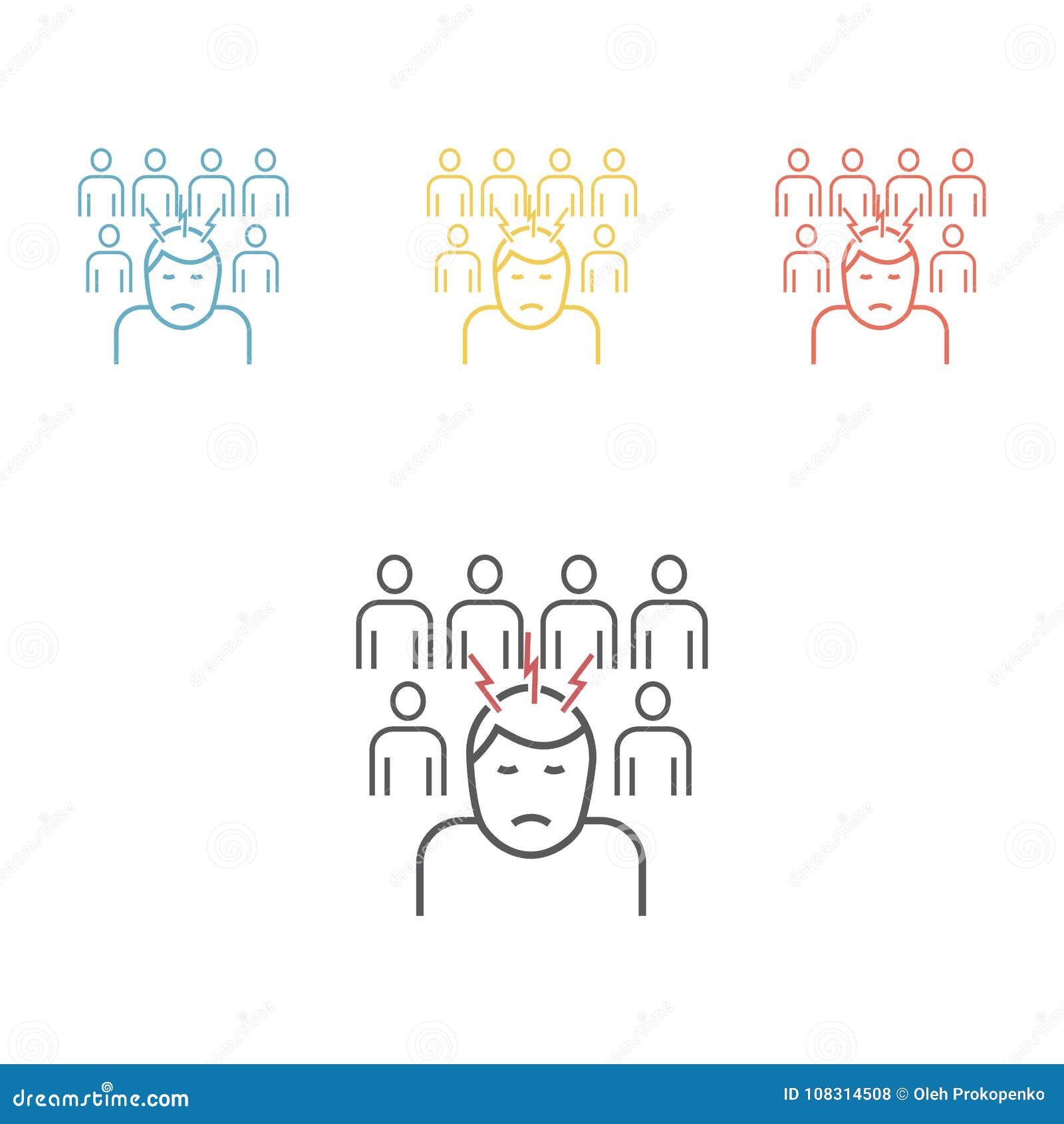 Social Exclusion Line Icon. Vector Icon for Web Graphic. Stock Vector ...