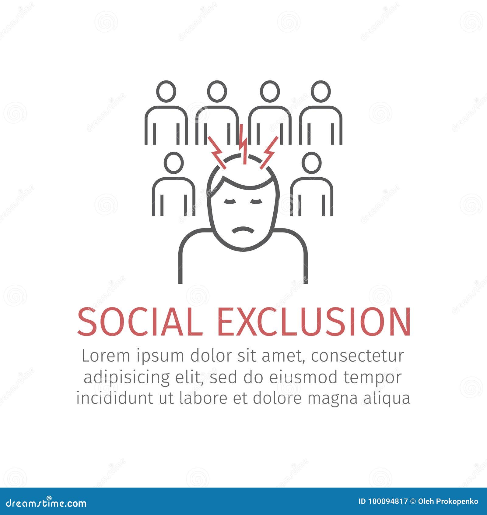 Social Exclusion. Vector Icon Stock Vector - Illustration of young ...