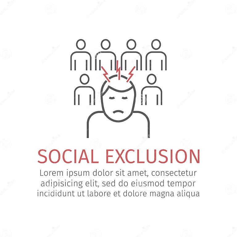 Social Exclusion. Vector Icon Stock Vector - Illustration of young ...