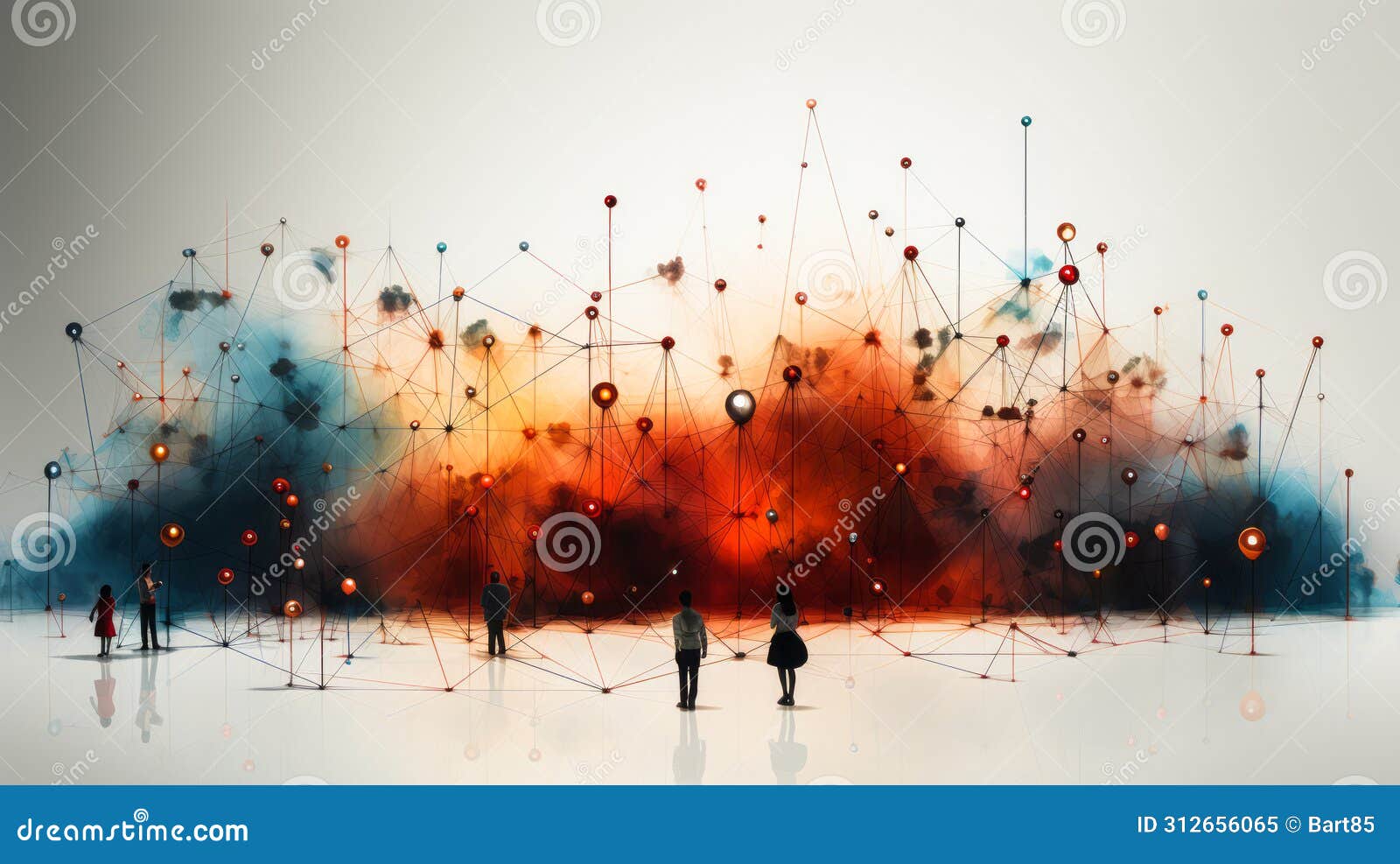 Social Fabric Illustration of People Connected through a Network Stock ...