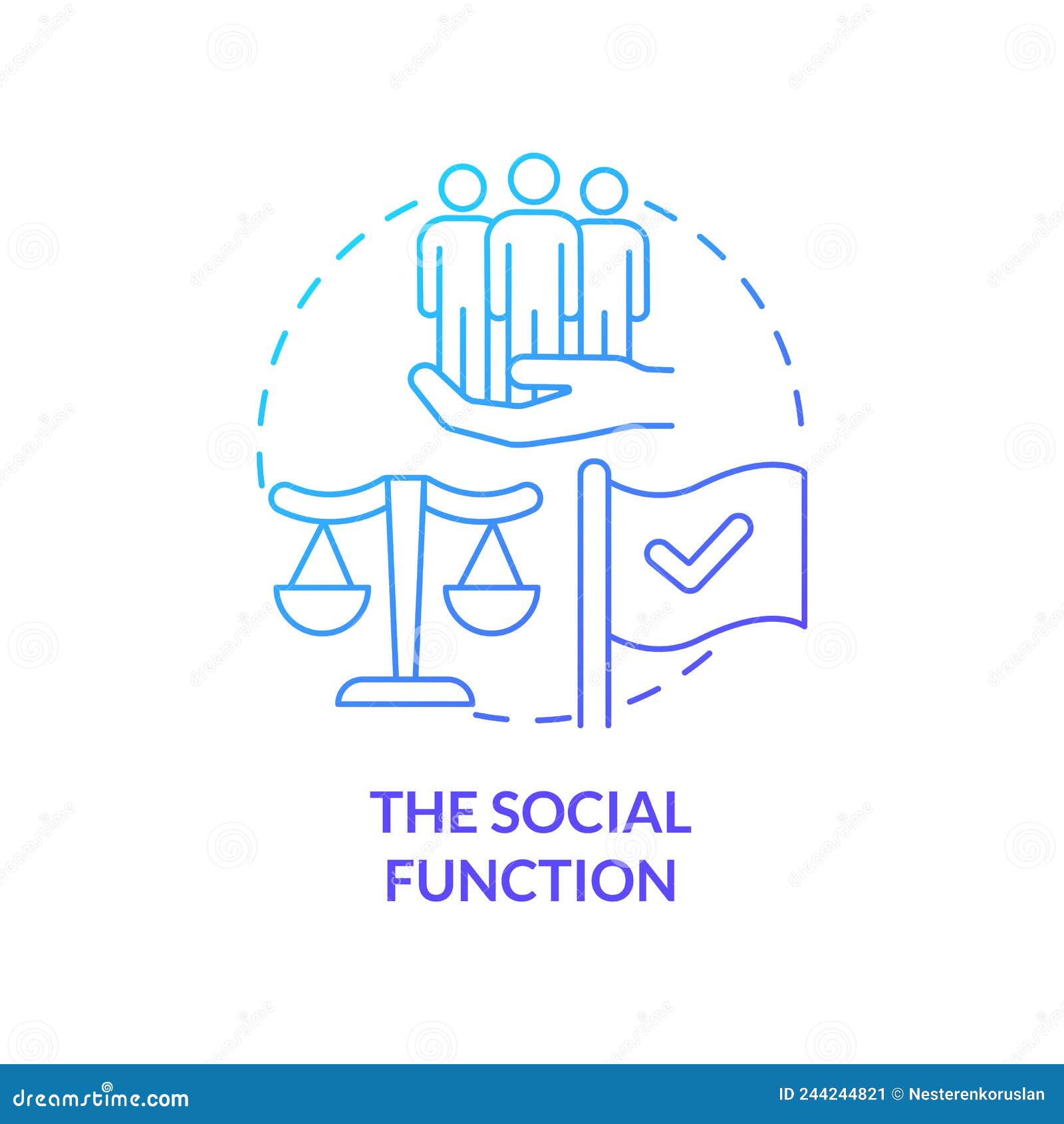 Social Function Blue Gradient Concept Icon Stock Vector - Illustration ...