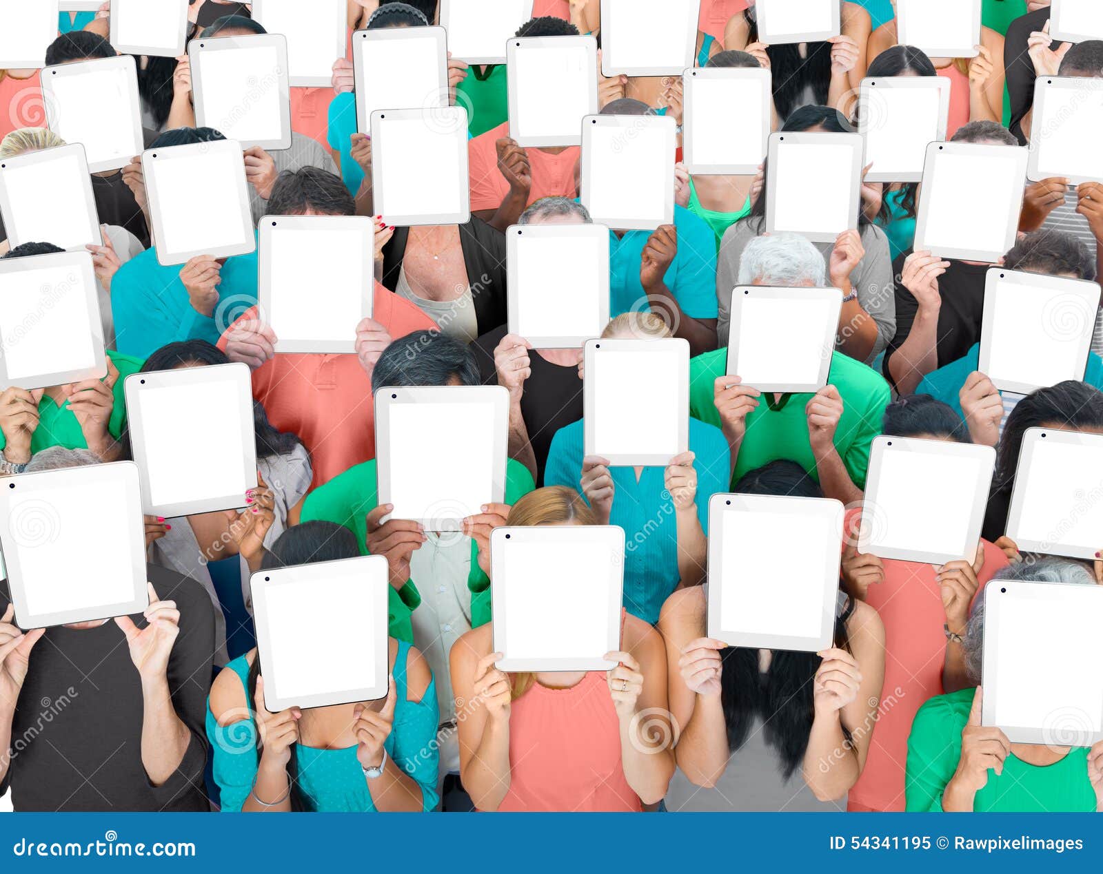 Social Gathering Digital Tablet Communication Society Concept Stock ...