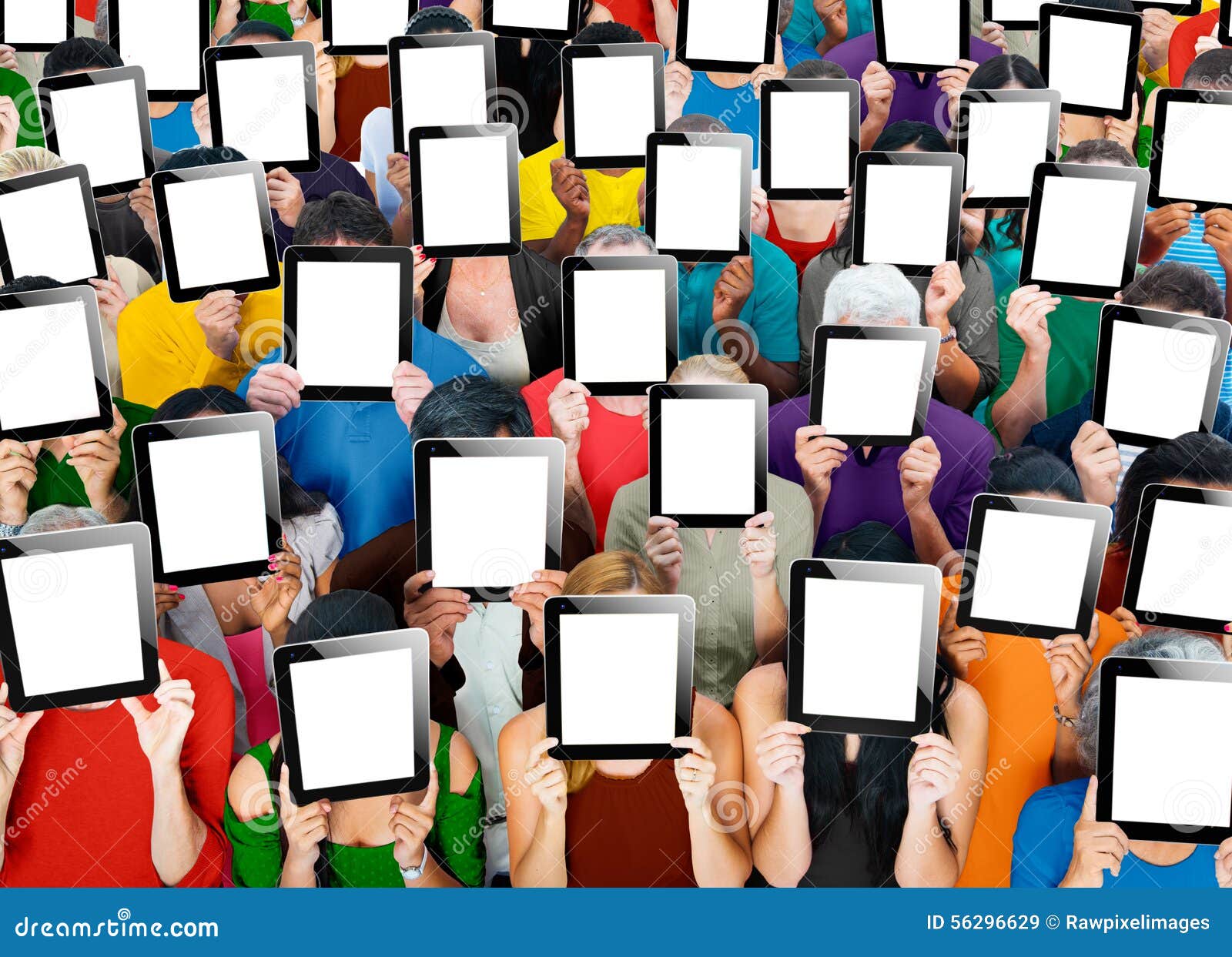 Social Gathering Digital Tablet Communication Society Concept Stock ...