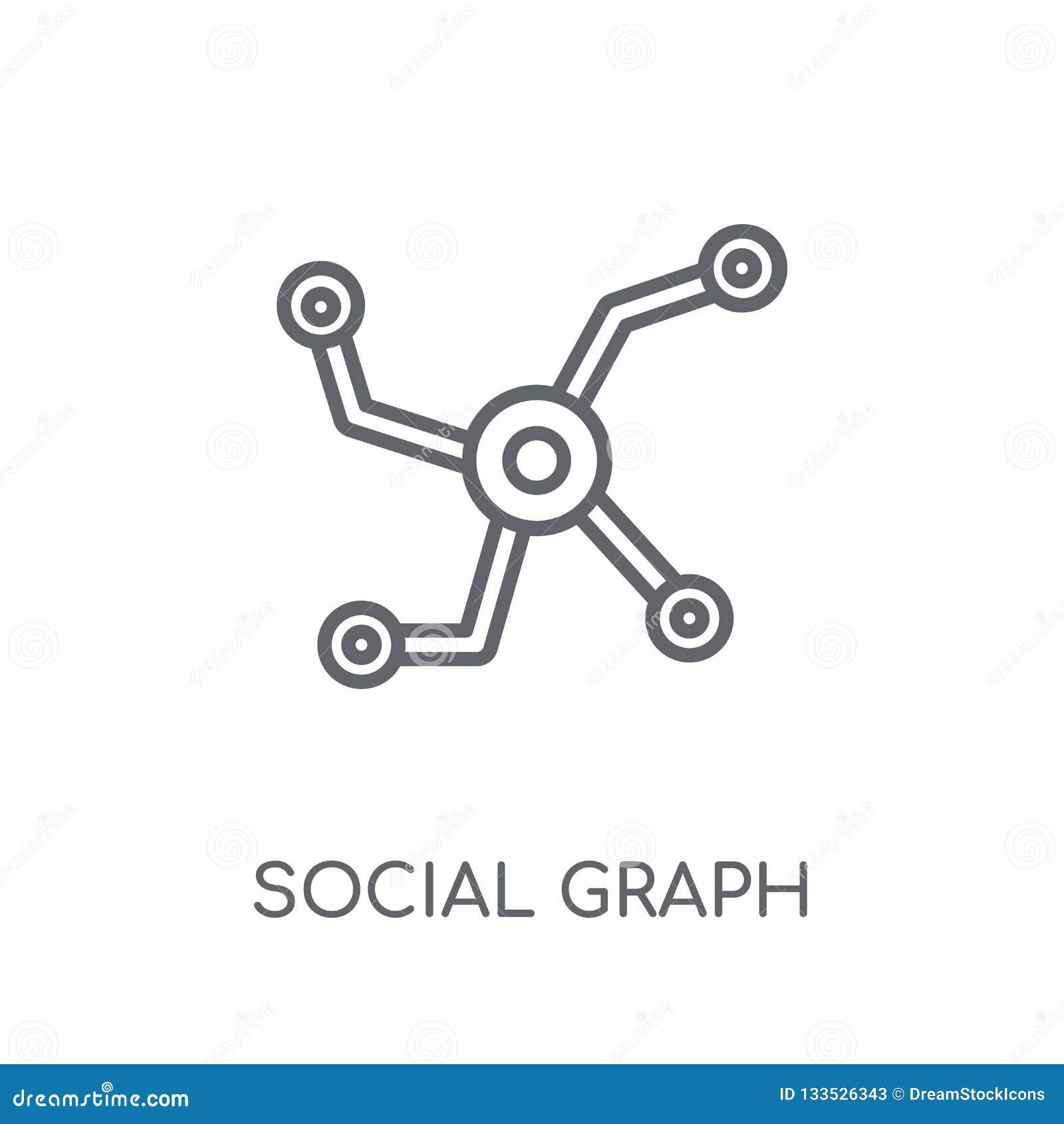 Social Graph Linear Icon. Modern Outline Social Graph Logo Conce Stock ...
