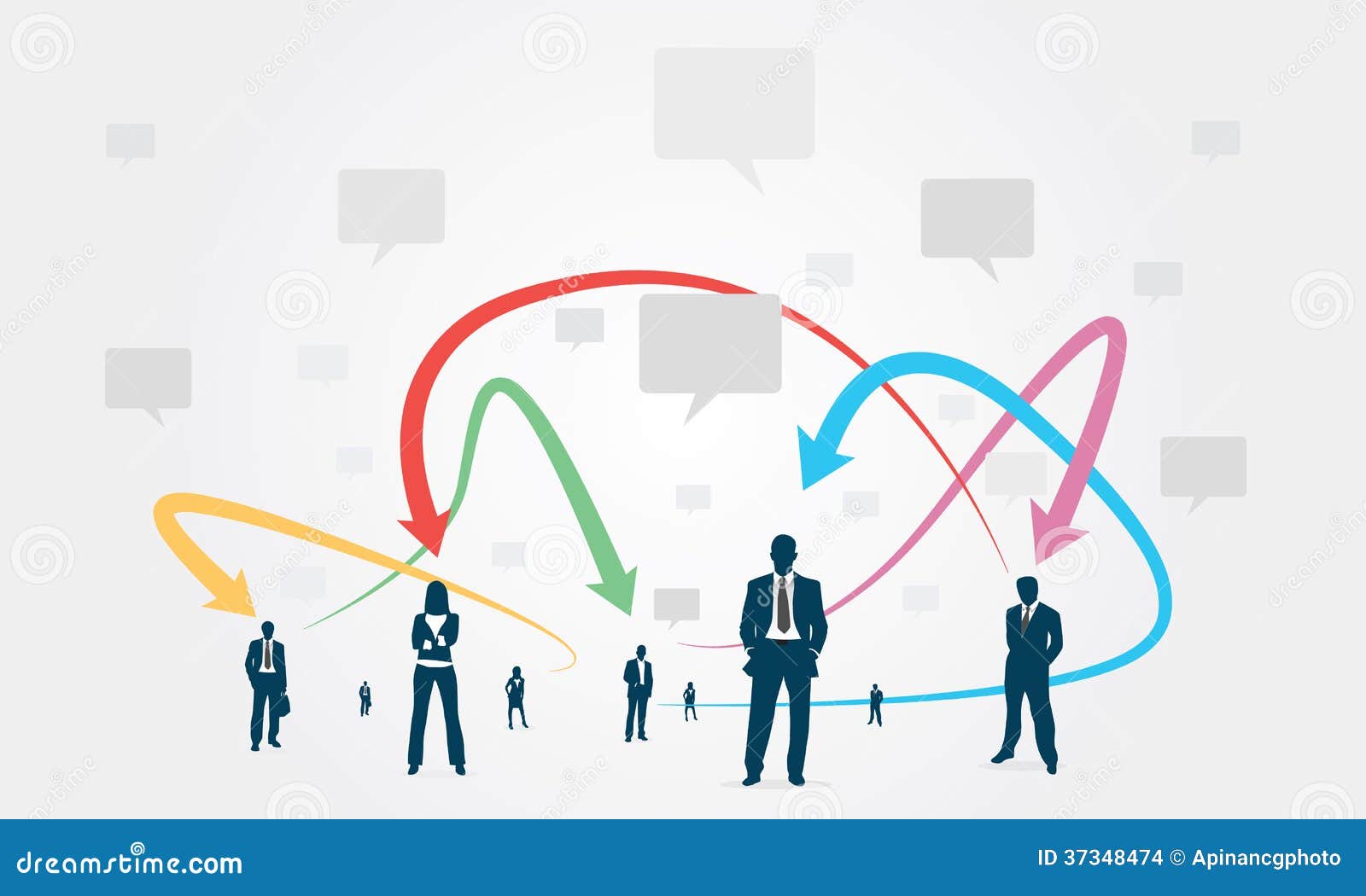Social Group Communication Business Stock Illustration - Illustration ...