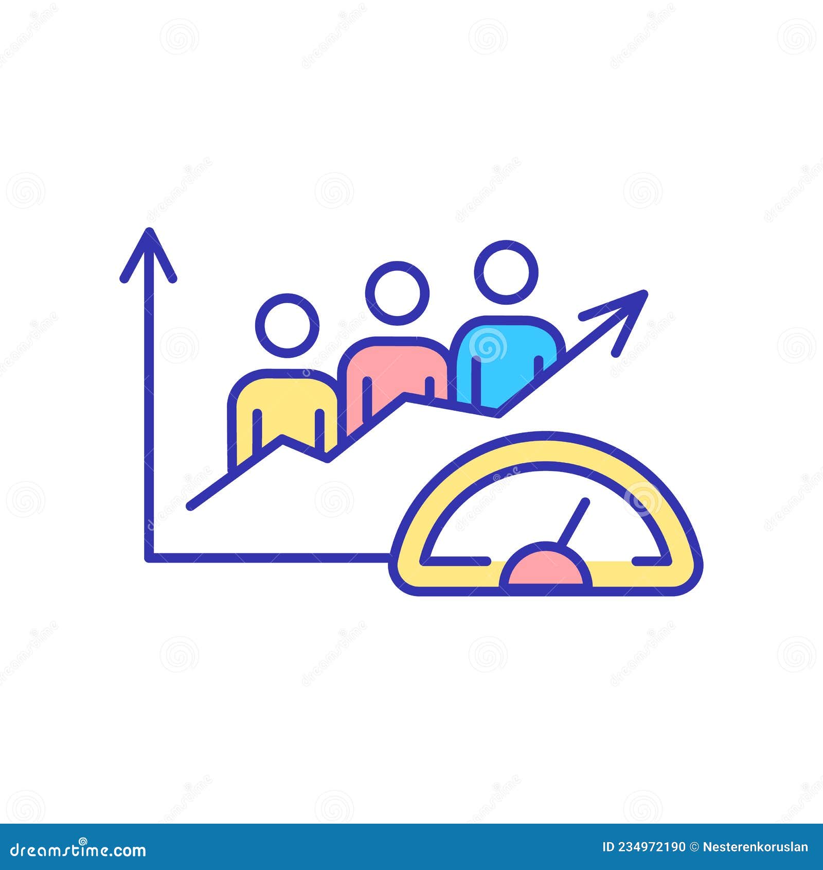 Social Growth RGB Color Icon Stock Vector - Illustration of community ...