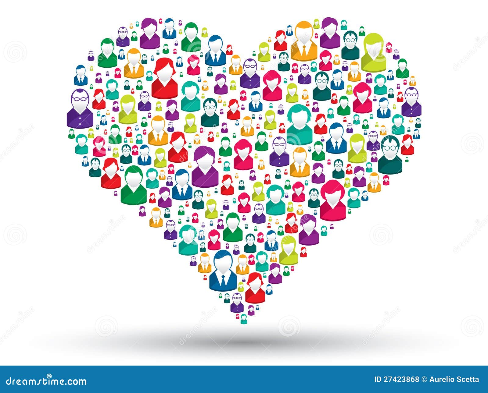 Social heart stock vector. Illustration of crowd, icon - 27423868