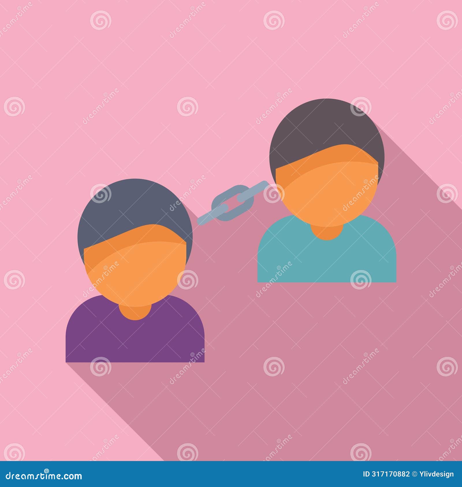 Social Human Chains Icon Flat Vector. Team Connection Stock ...