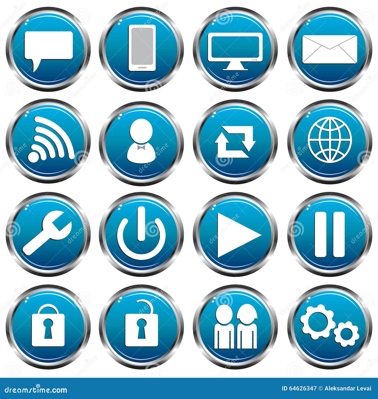 Social Icons Blue stock vector. Illustration of people - 64626347