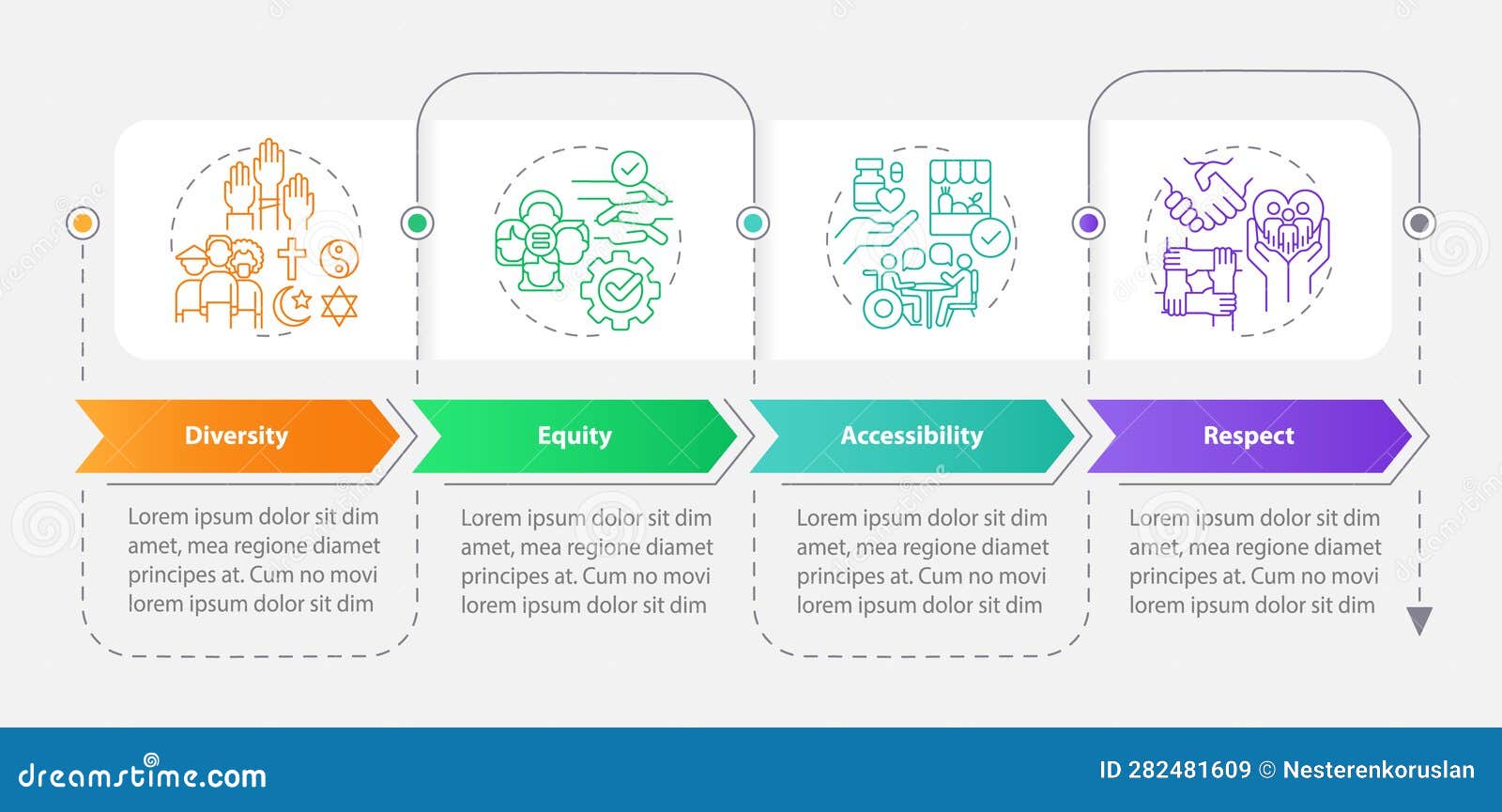 Social Inclusion Rectangle Infographic Template Stock Vector ...