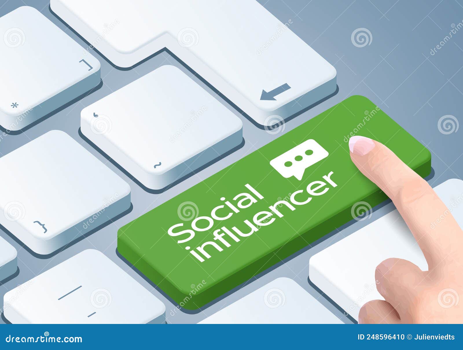 Social Influencer Key - Keyboard with 3D Concept Illustration Stock ...