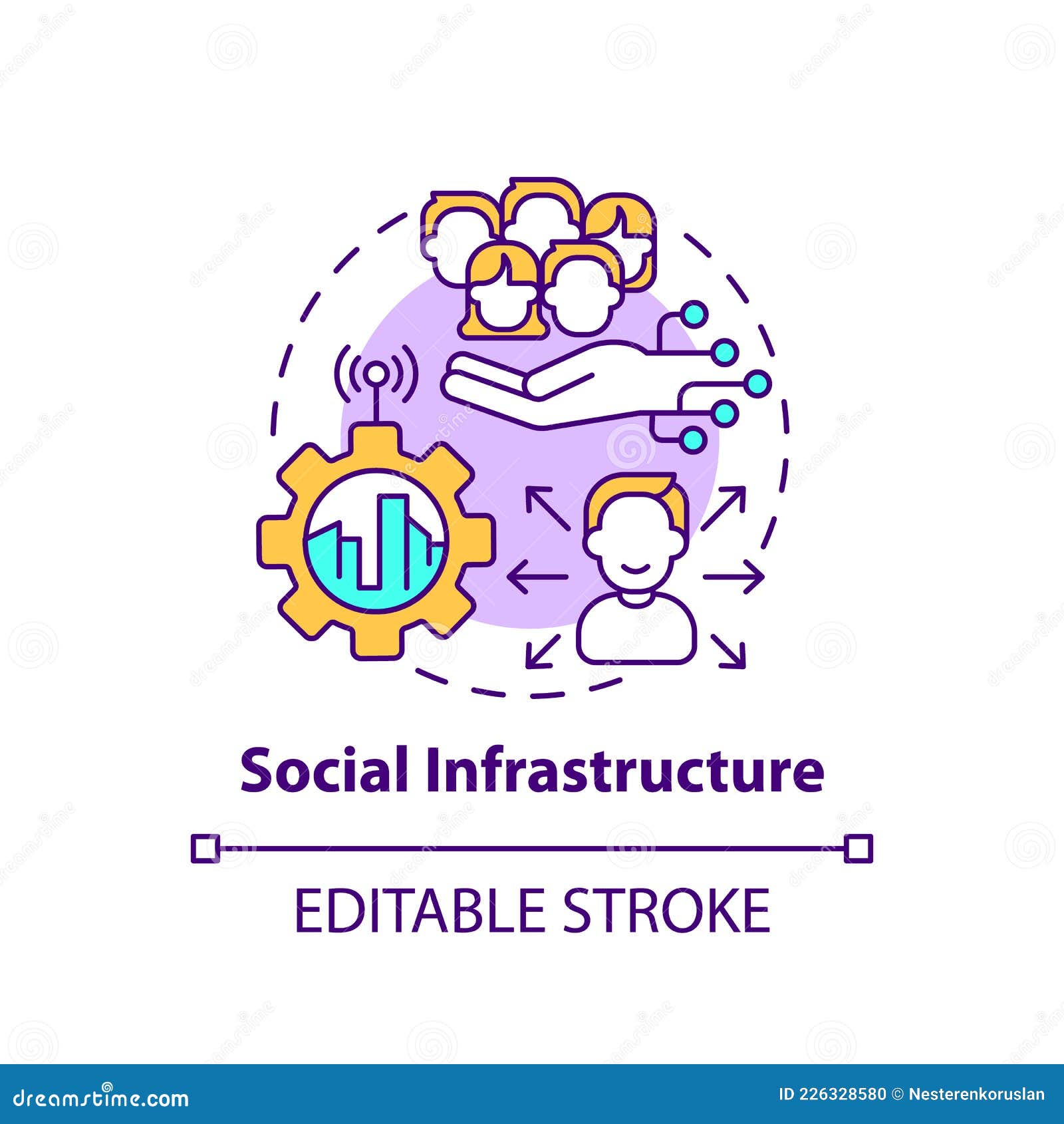 Social Infrastructure Concept Icon Stock Vector - Illustration of ...