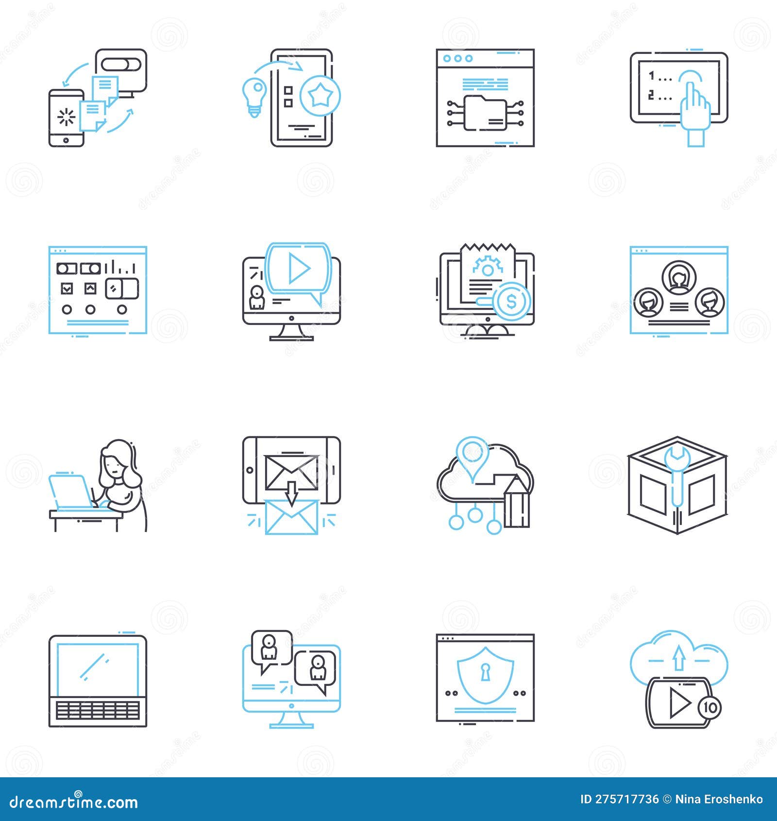 Social Intelligence Linear Icons Set. Empathy, Understanding ...