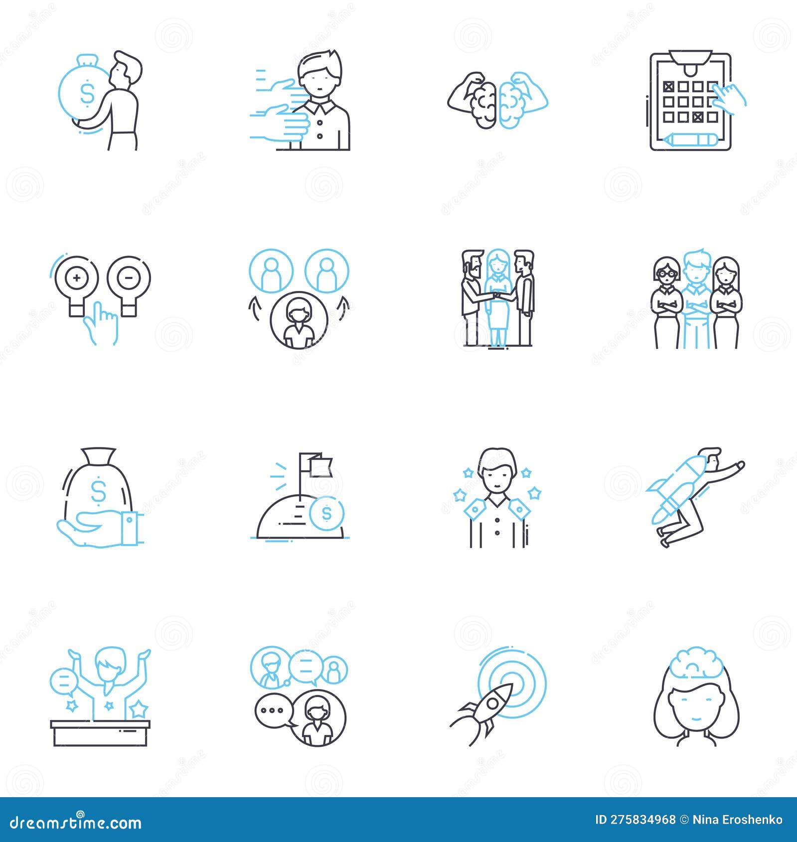 Social Interaction Linear Icons Set. Communication, Connection ...