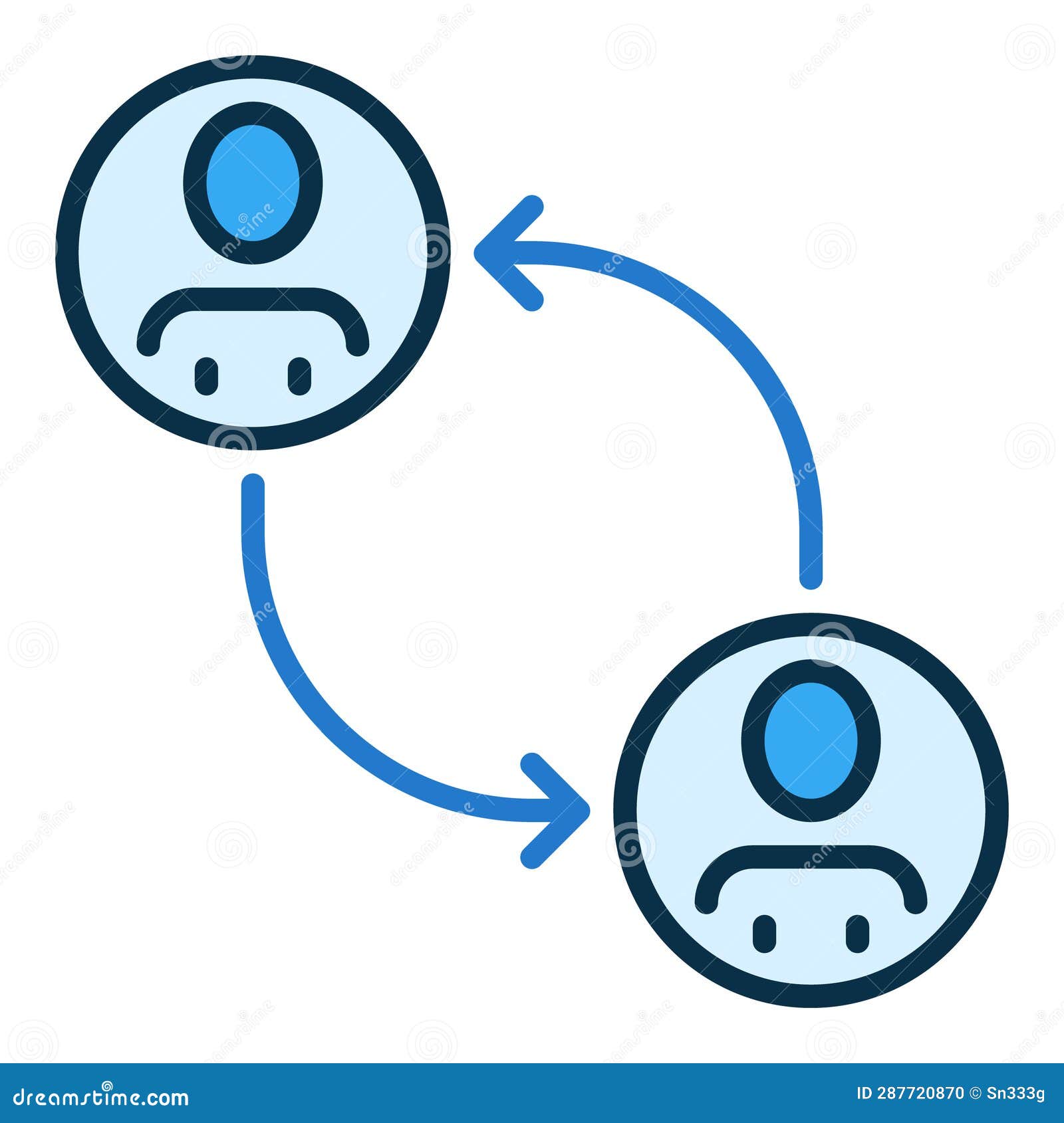 Social Interaction and Relationships Vector Concept Blue Icon Stock ...