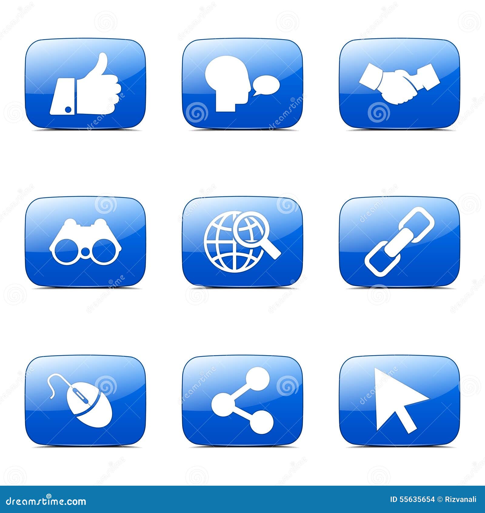 Social Internet Square Vector Blue Icon Stock Vector - Illustration of ...
