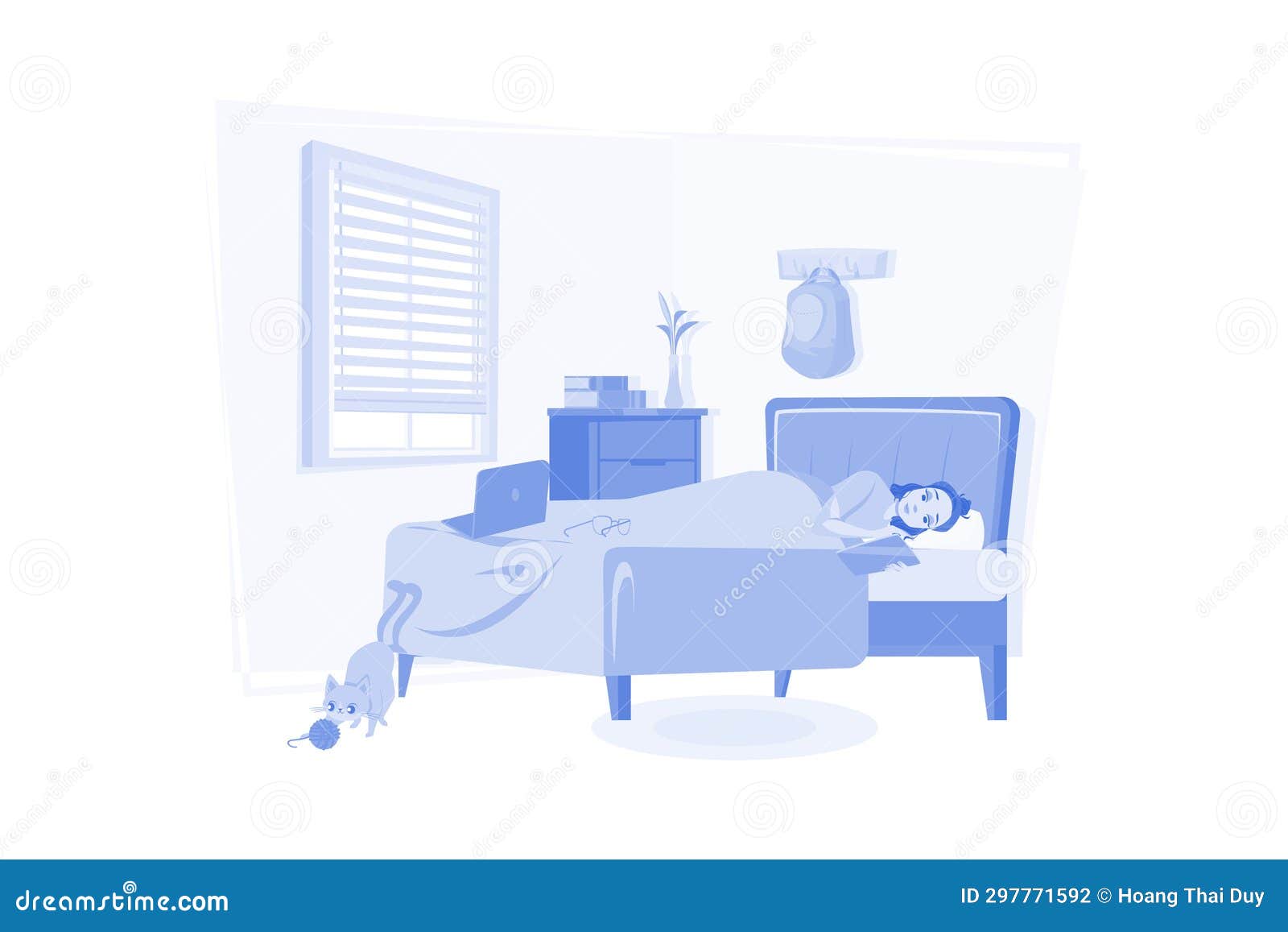 Social Isolation Illustration Concept on White Background Stock Vector ...