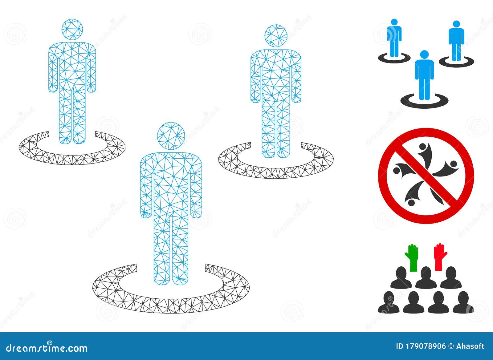 Social Isolation Polygonal Frame Vector Mesh Illustration Stock Vector ...
