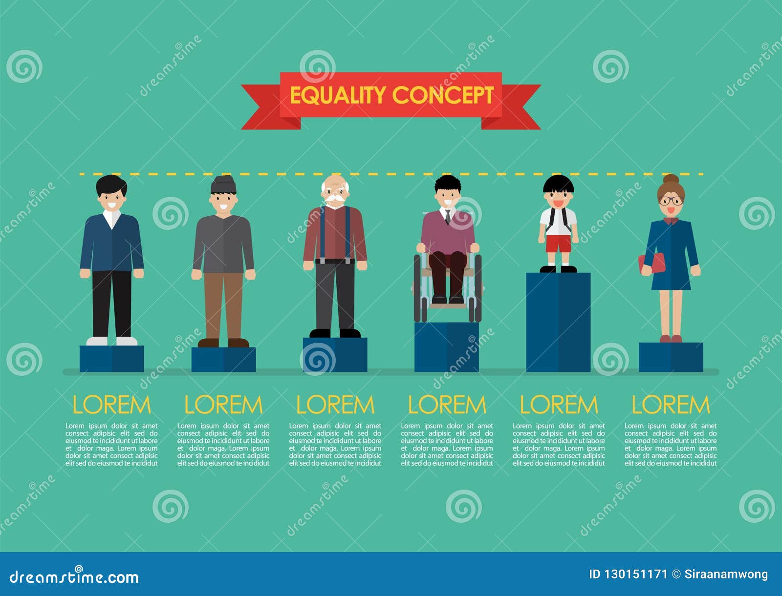 Social Issue Equality Concept Infographic Stock Vector - Illustration ...