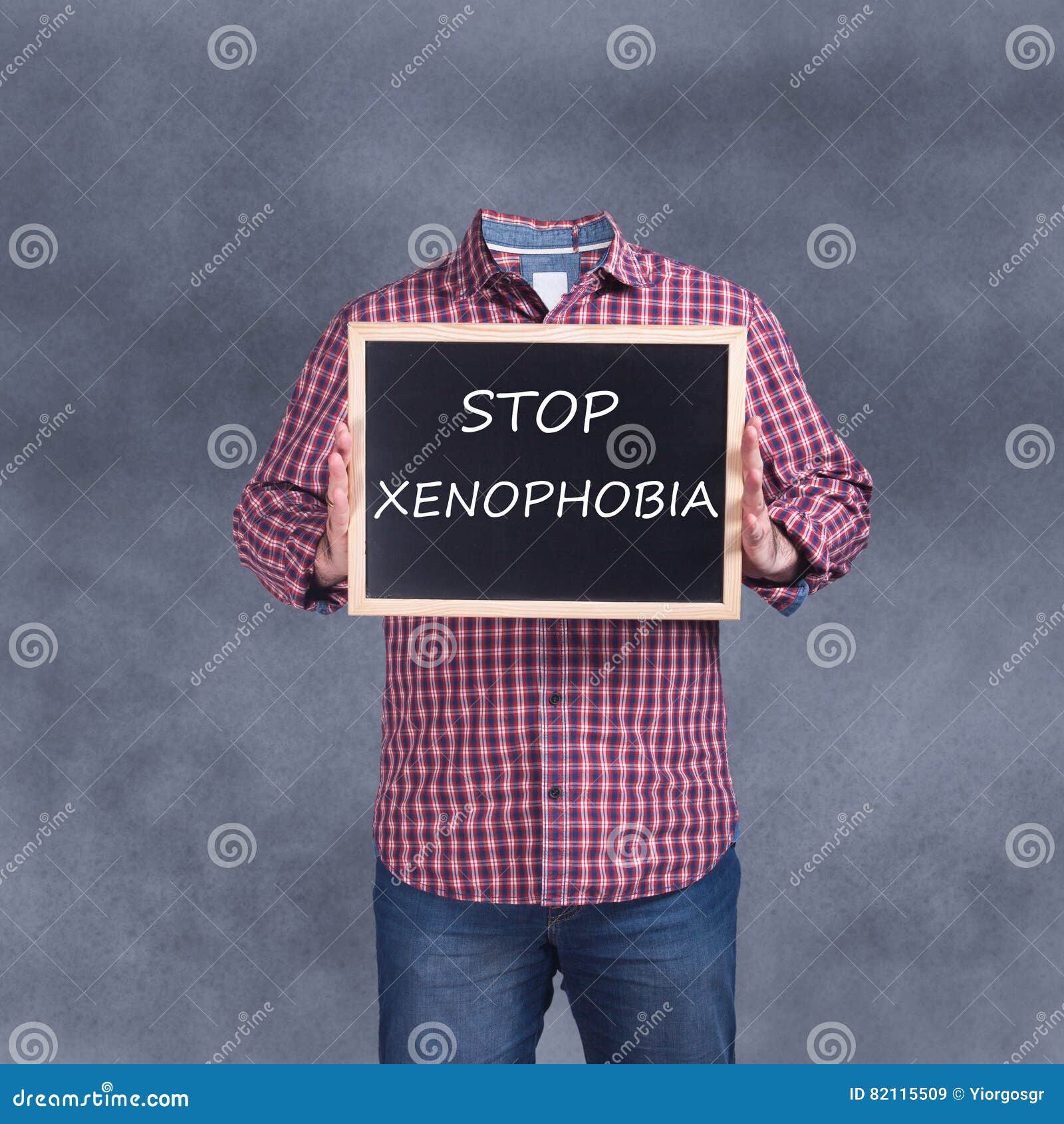 Social Issues Concept with with Stop Xenophobia Message Stock Image ...