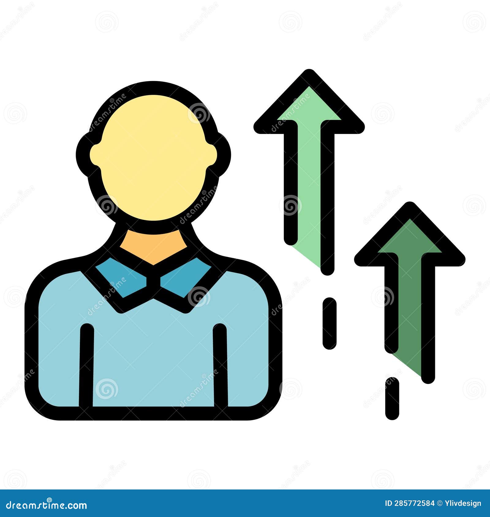 Social Level Up Icon Vector Flat Stock Illustration - Illustration of ...