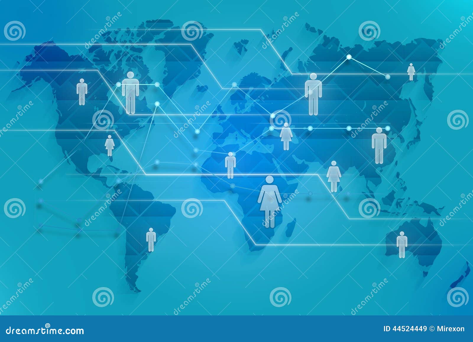 Social Map of the World with Images Silhouette Stock Illustration ...
