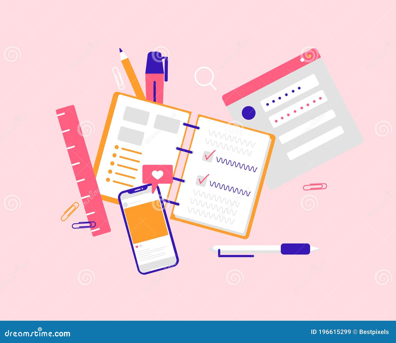 Social Media Concept. Modern Vector Minimalistic Illustration. Blogging ...