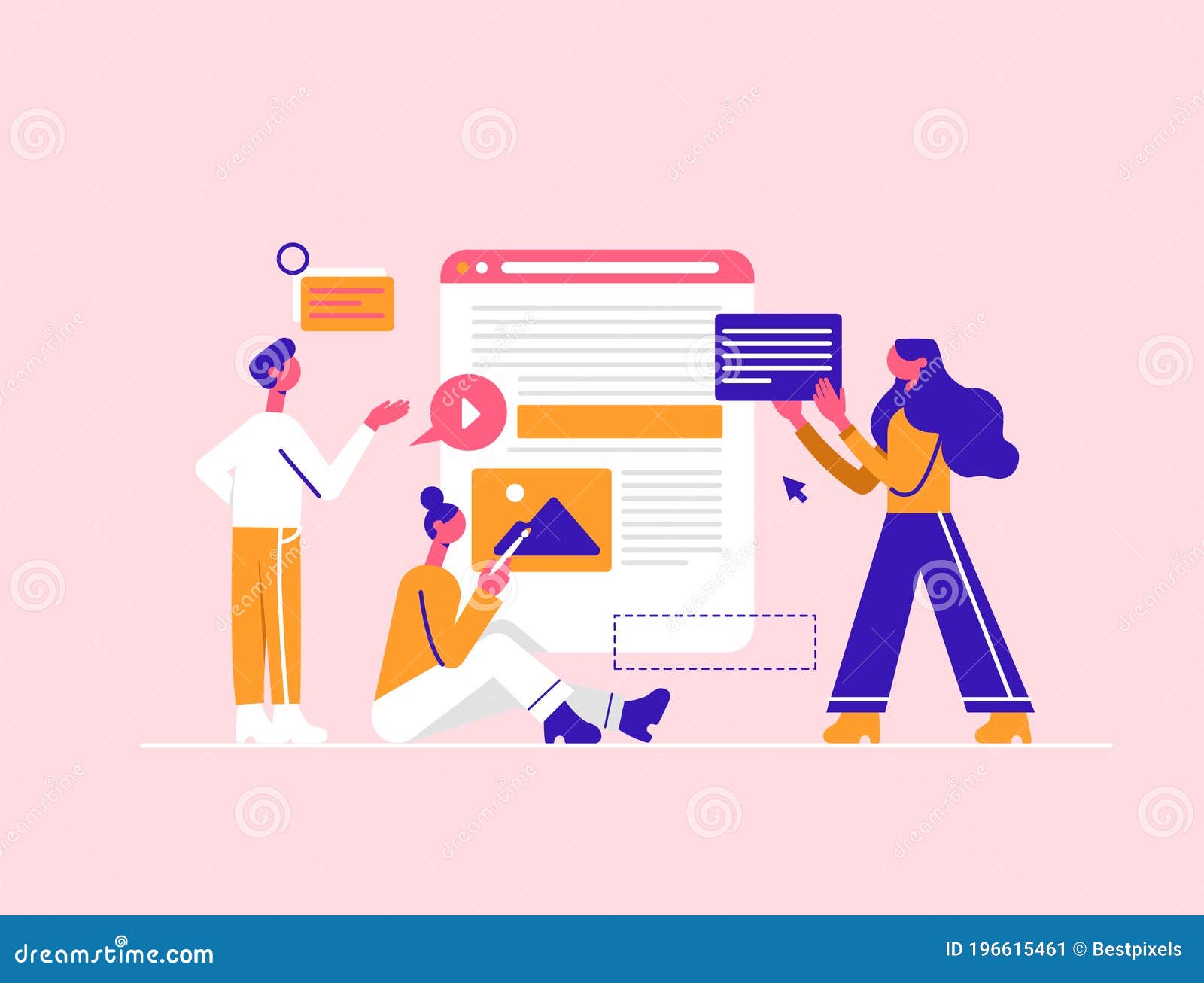 Social Media Concept. Modern Vector Minimalistic Illustration. Website ...