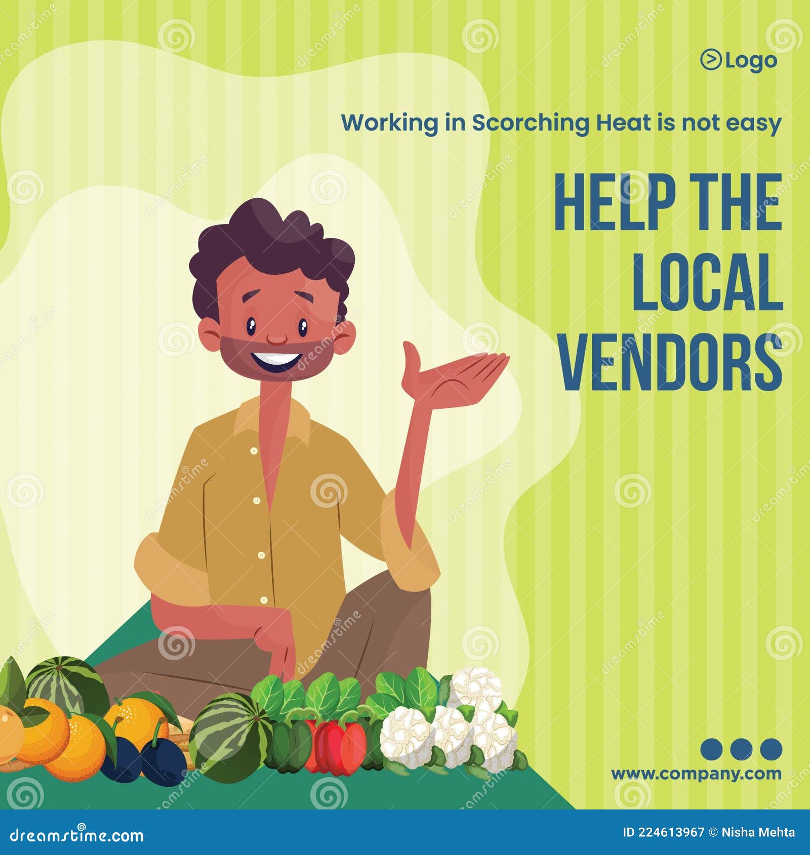 Banner Design of Help the Local Vendors Stock Vector - Illustration of ...