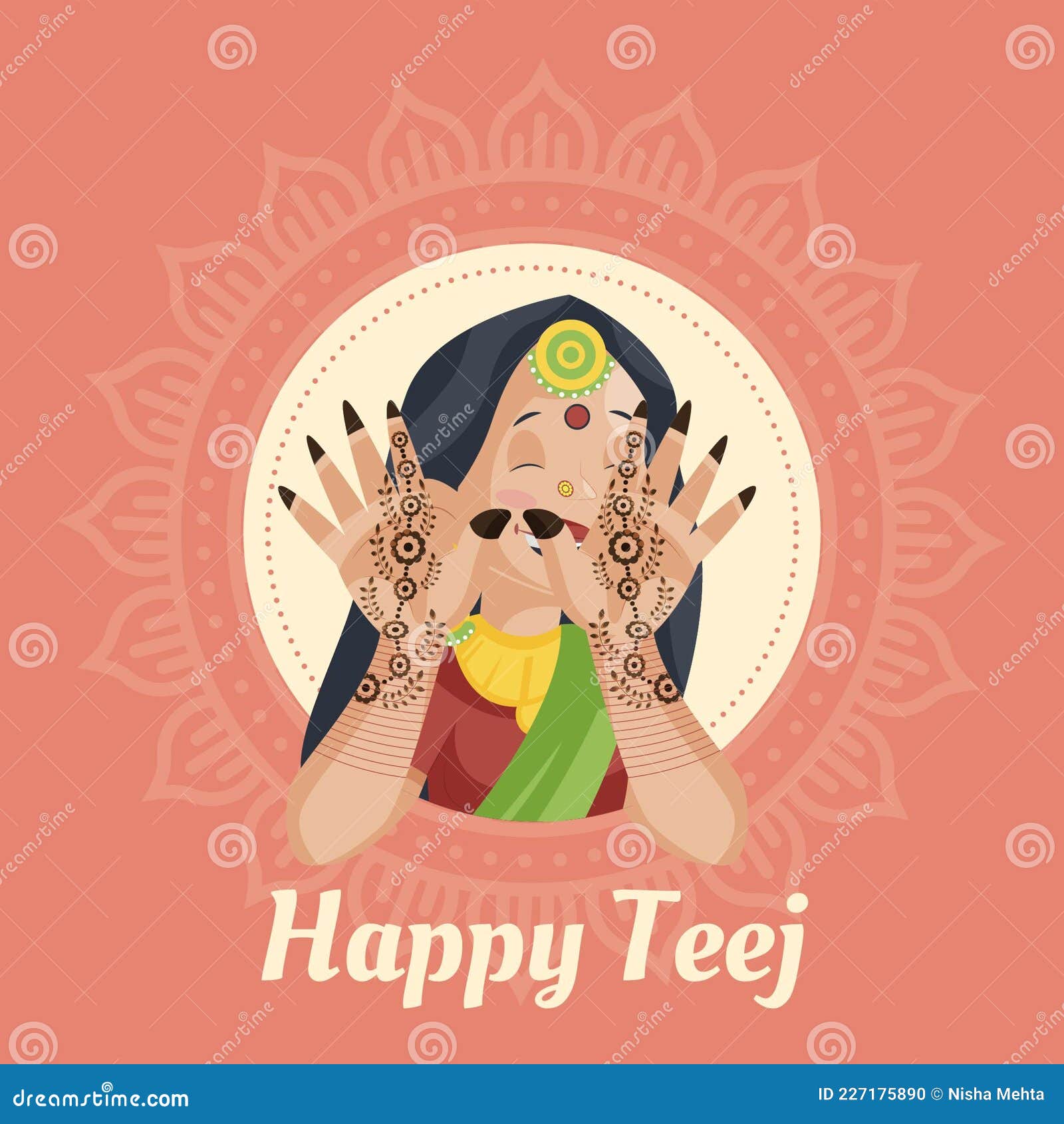 Happy teej banner design stock vector. Illustration of dance - 227175890