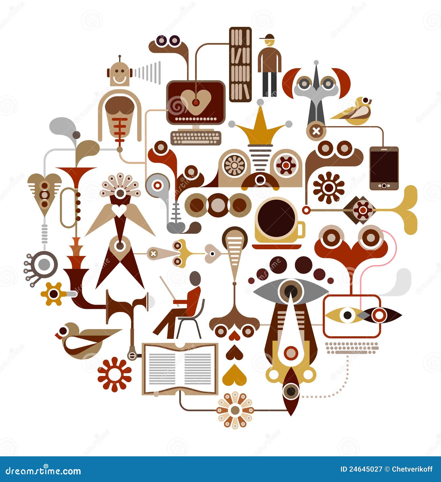 Social Learner RGB Color Icon Cartoon Vector | CartoonDealer.com #252596089