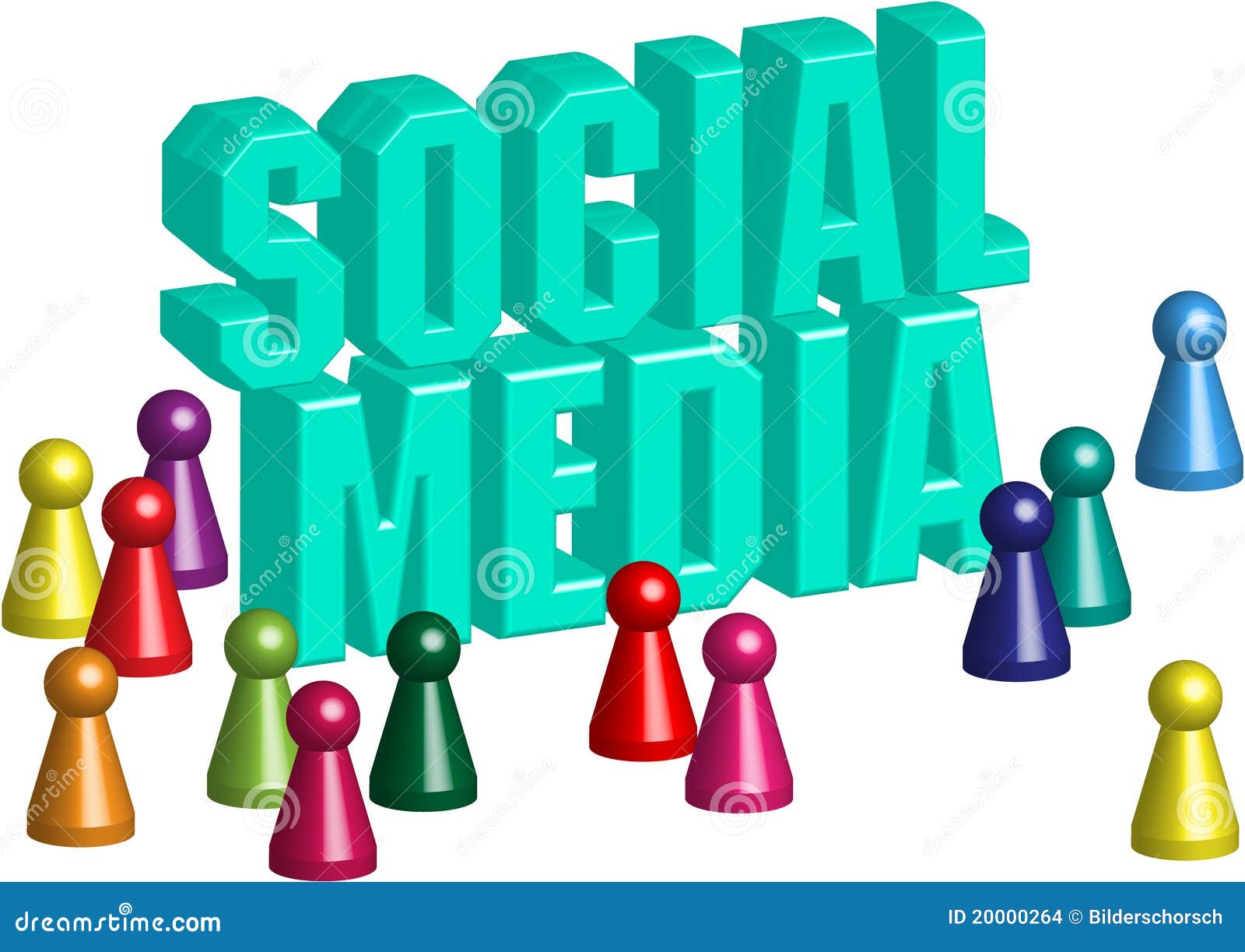 Social media 3d stock illustration. Illustration of connect - 20000264