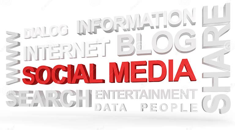 Social Media in 3D stock illustration. Illustration of entertainment ...