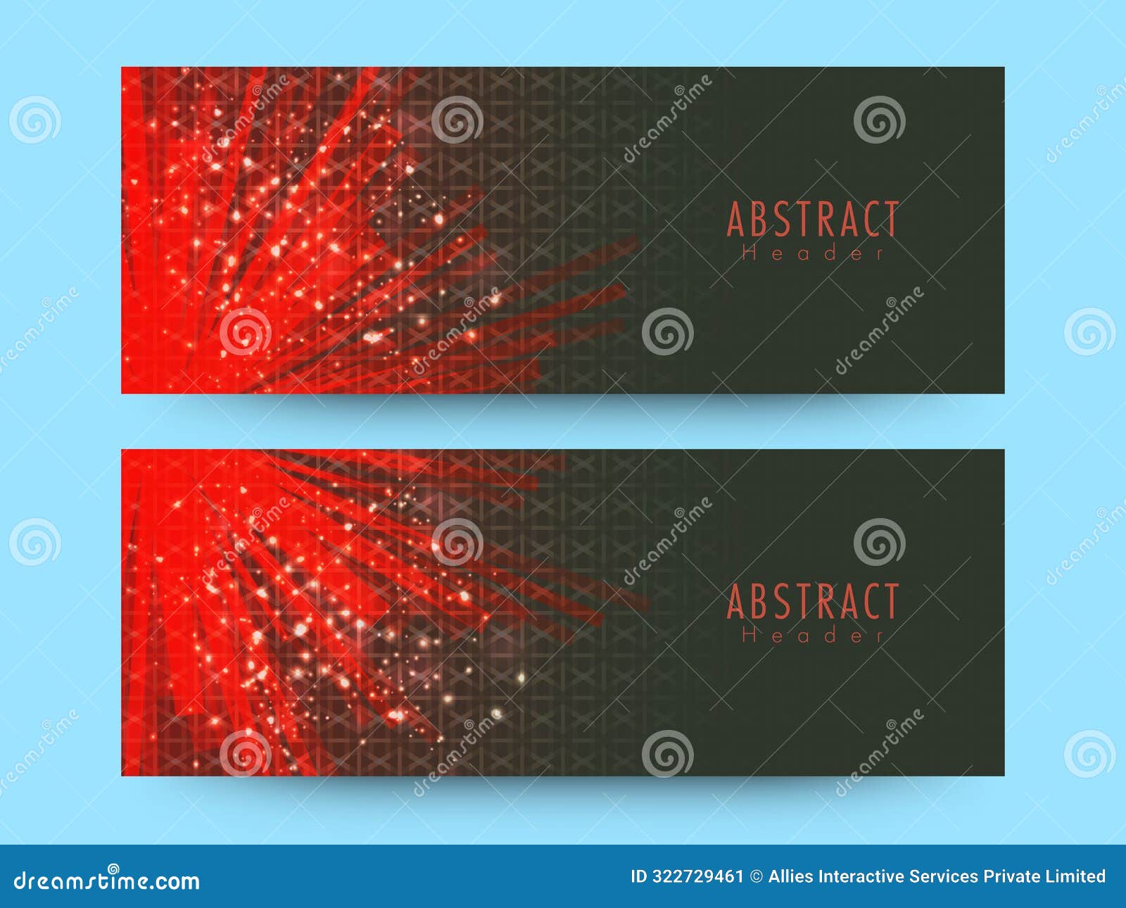 Social Media Abstract Banner or Header Design with Sparkling Rays on ...