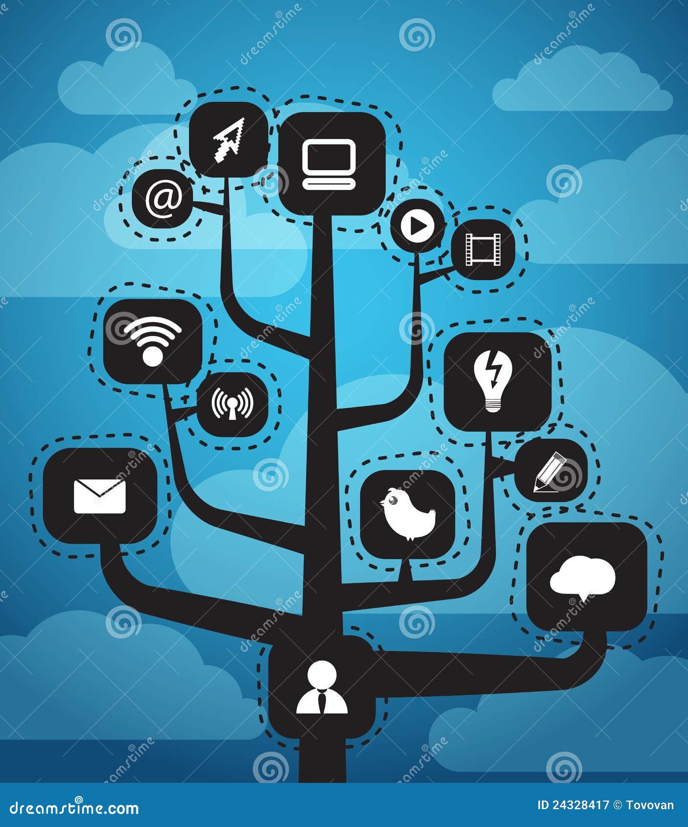 Social Media Abstract Scheme Stock Vector - Illustration of modern ...