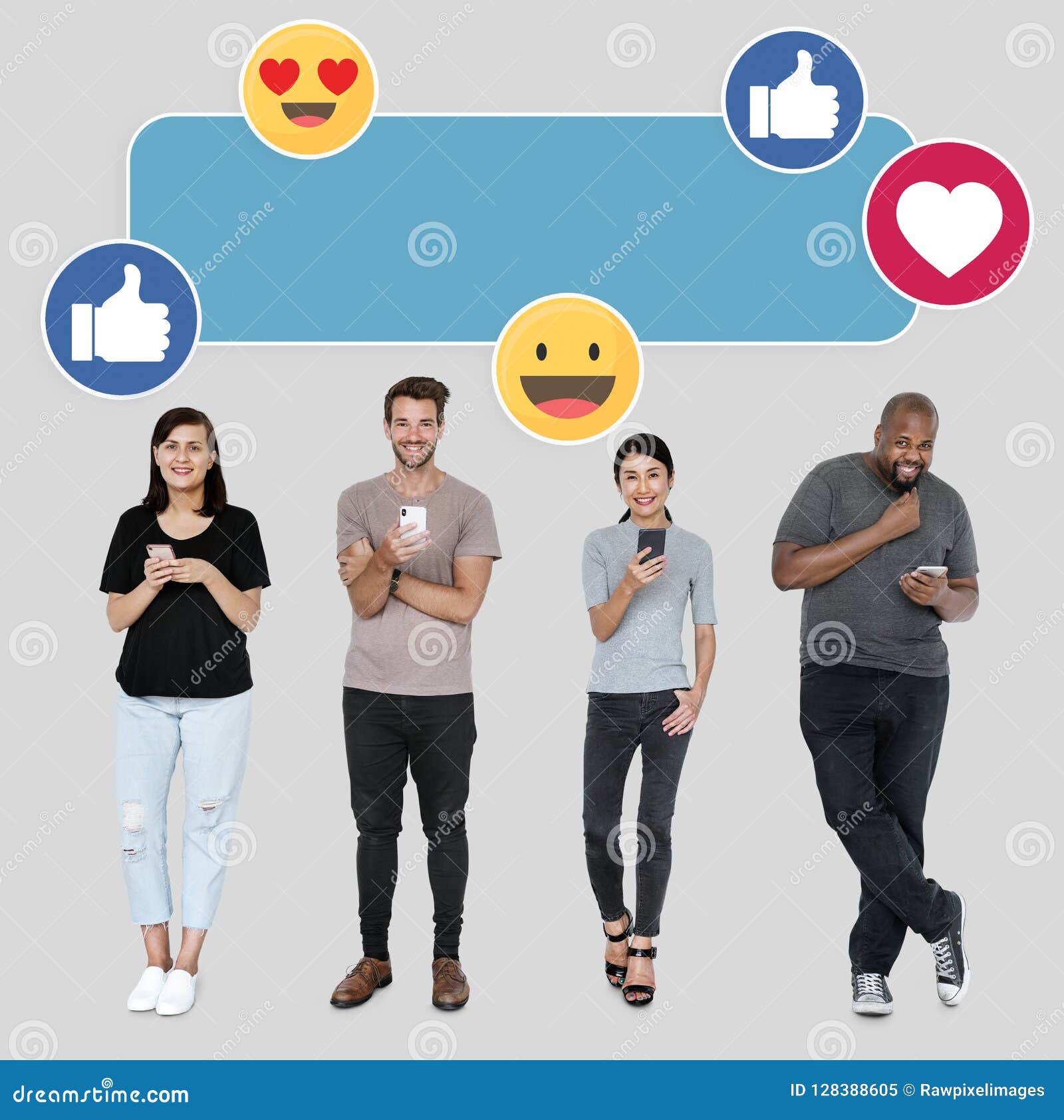 Social Media Addicted People Using Their Phones Stock Image - Image of ...