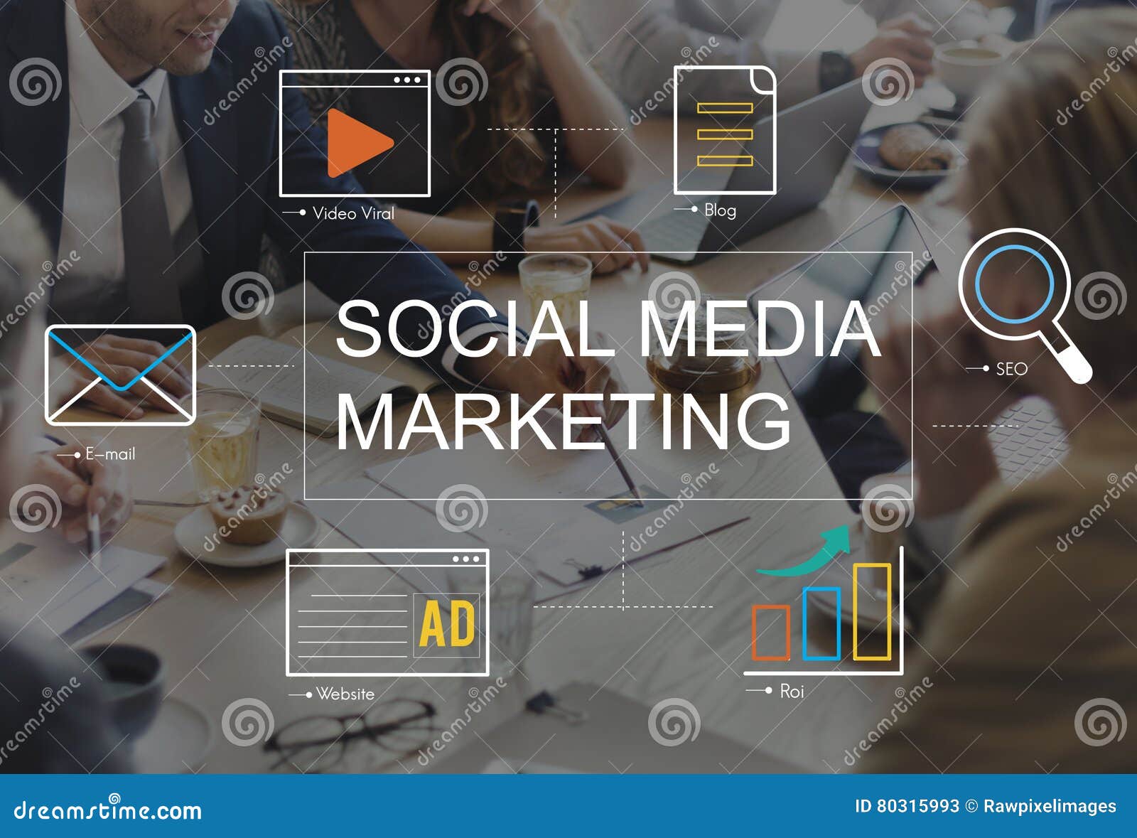 Social Media Advertisement Connection Concept Stock Image - Image of ...