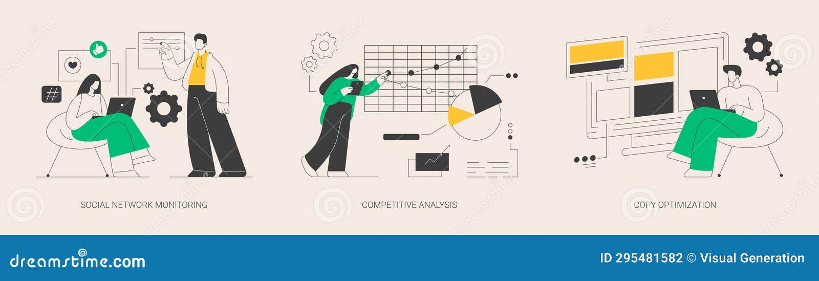Social Media Analysis Abstract Concept Vector Illustrations. Stock ...