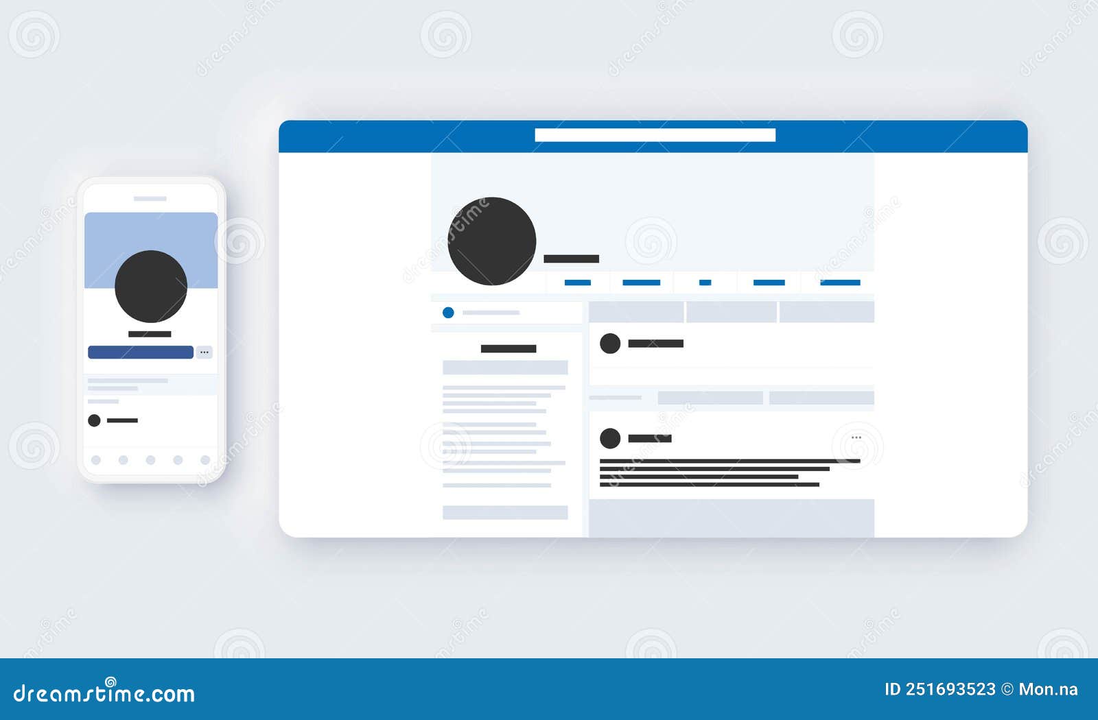 Social Media Background for Desktop and Phone Stock Vector ...