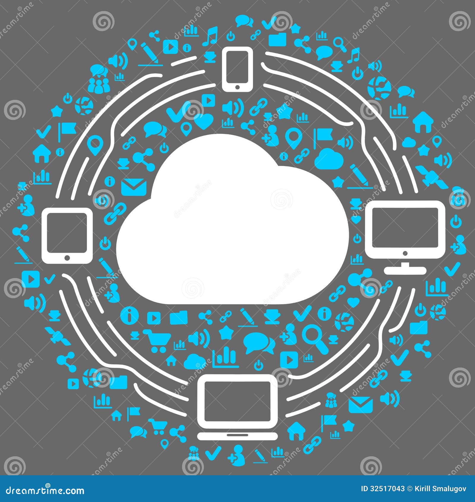 Social Media, Background of the Icons Vector Stock Vector ...